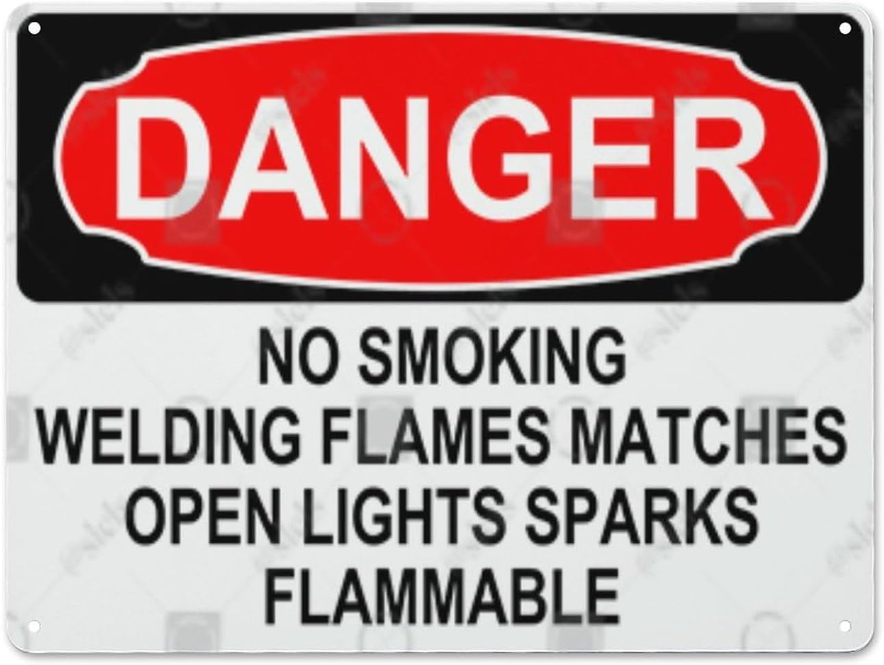 Metal Hanging Plate Horizontal Sign NO SMOKING WELDING FLAMES MATCHES ...