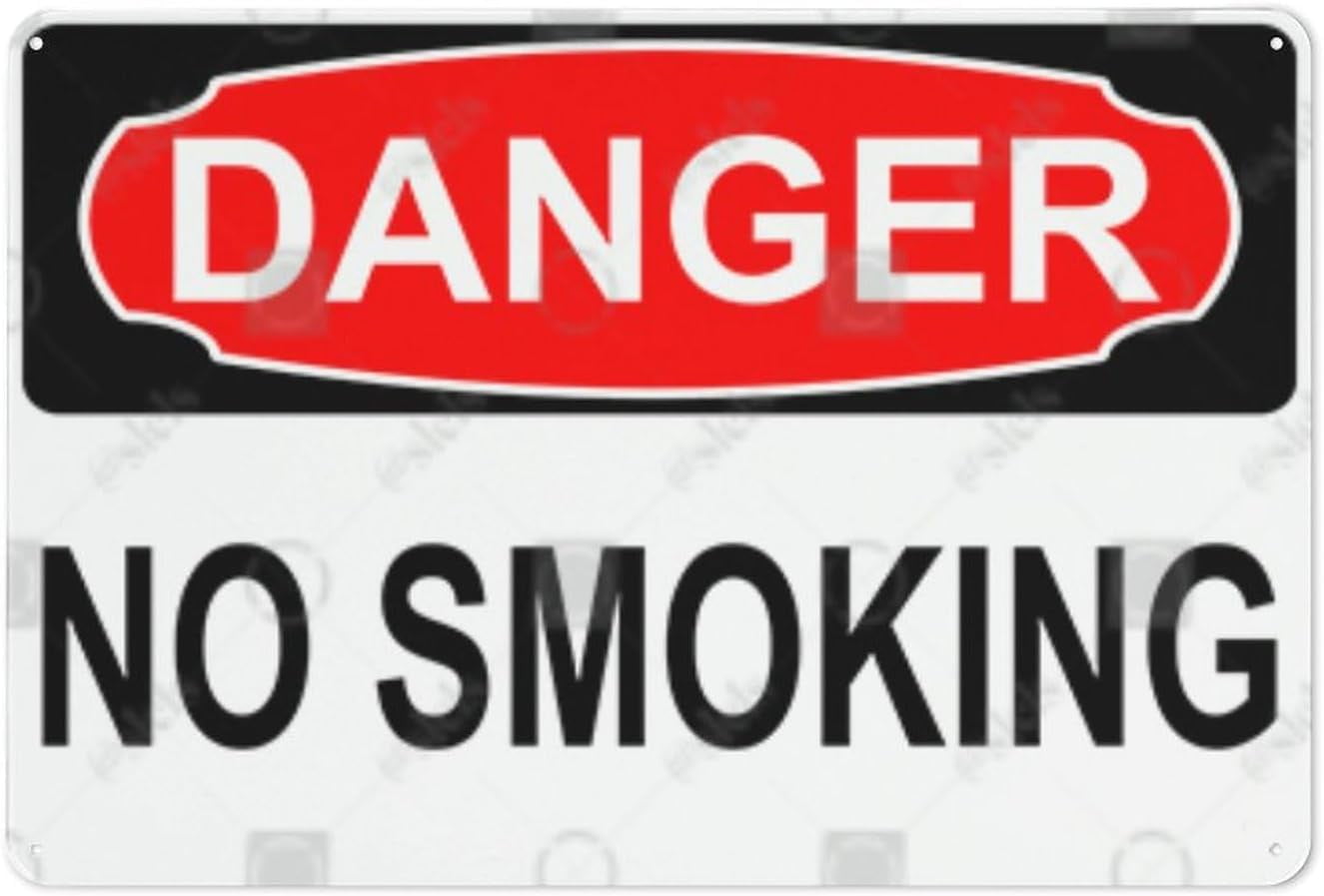 Metal Hanging Plate Horizontal Sign NO SMOKING, Waterproof, Fade and ...