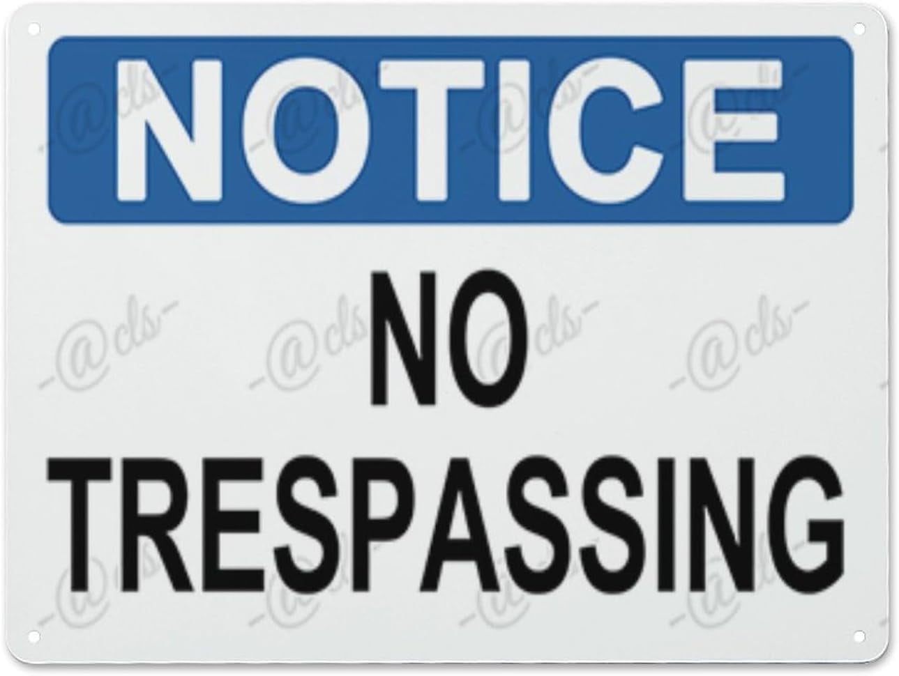 Metal Hanging Plate Horizontal NO TRESPASSING, Waterproof, Fade and ...