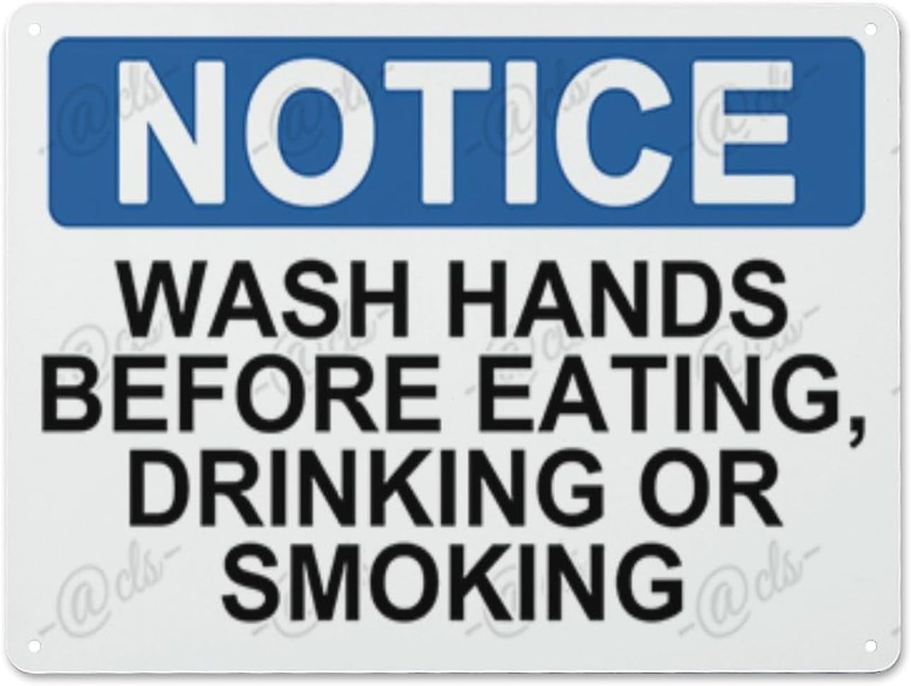 Metal Hanging Plate Horizontal WASH HANDS BEFORE EATING DRINKING OR ...