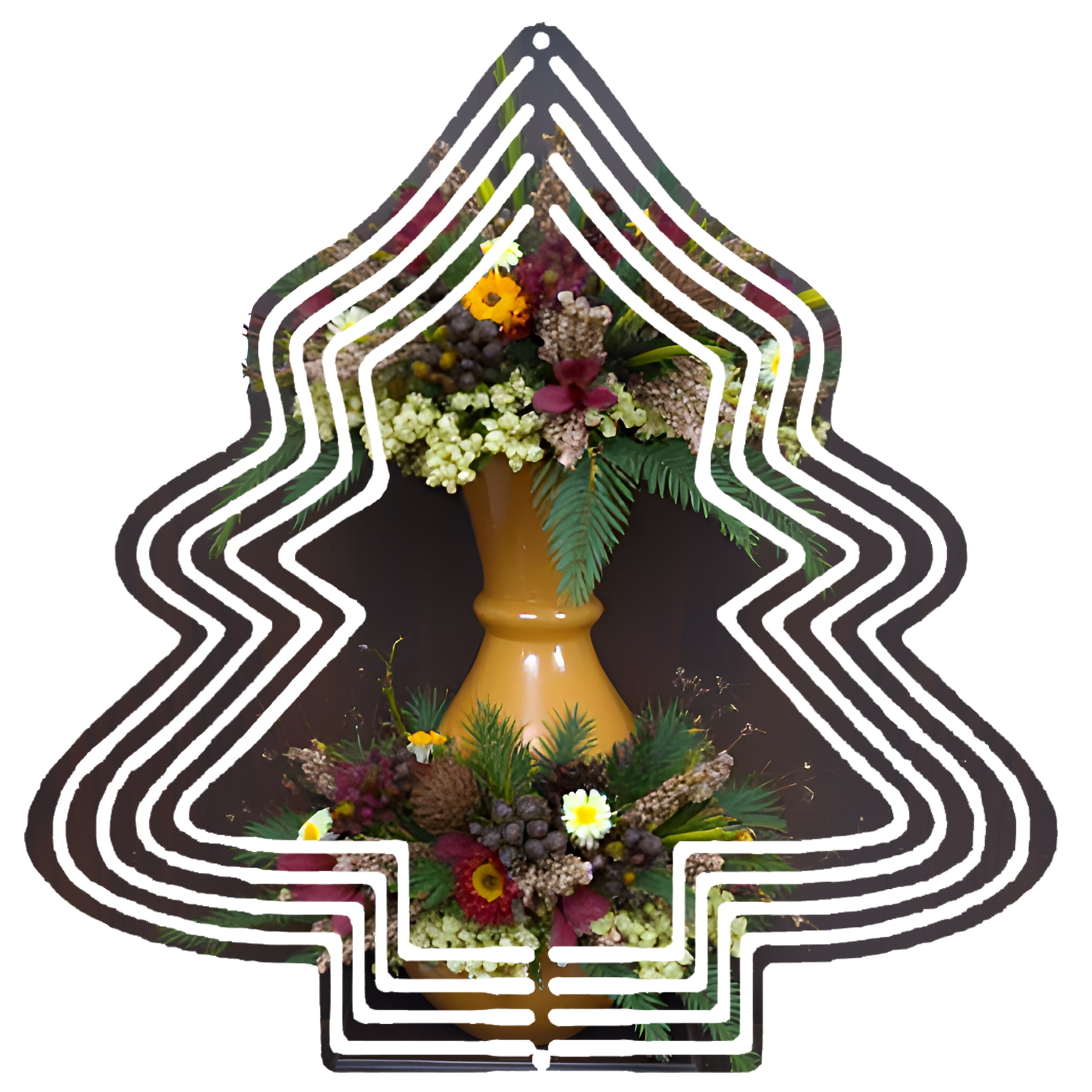 Metal Hanging Tree-Shaped Wind Spinner - Decorative Garden Spinner with ...