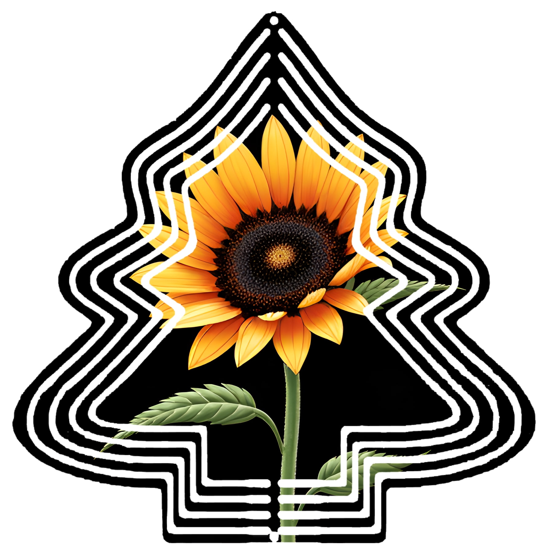 Metal Hanging Tree-Shaped Wind Spinner - Vibrant Sunflower Design with ...