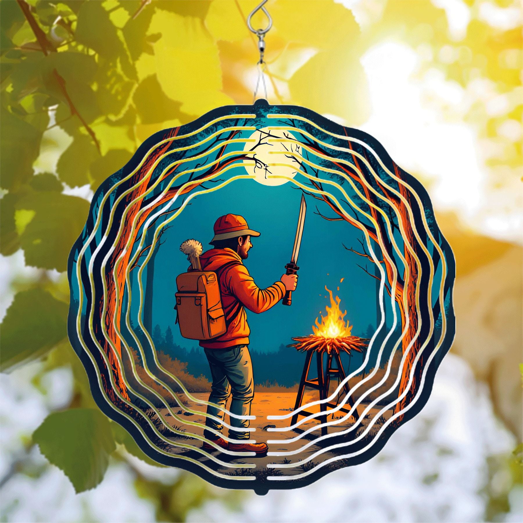Metal Hanging Wind Spinner with Mandala Design - Unique Circular ...