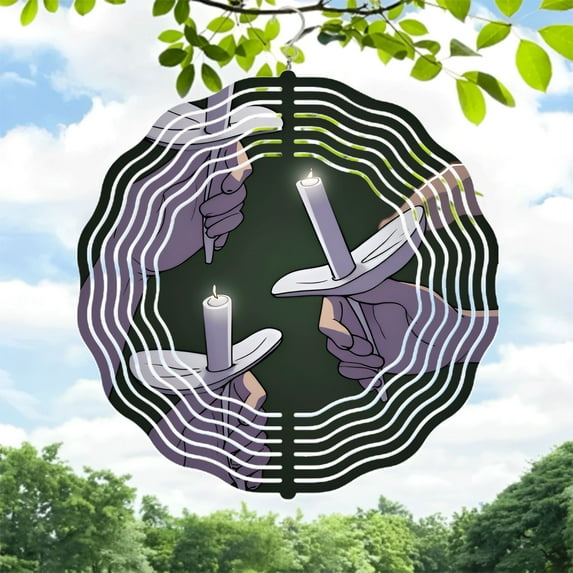 Metal Hanging Wind Spinners & Chimes - Abstract Wave Design for Yard ...