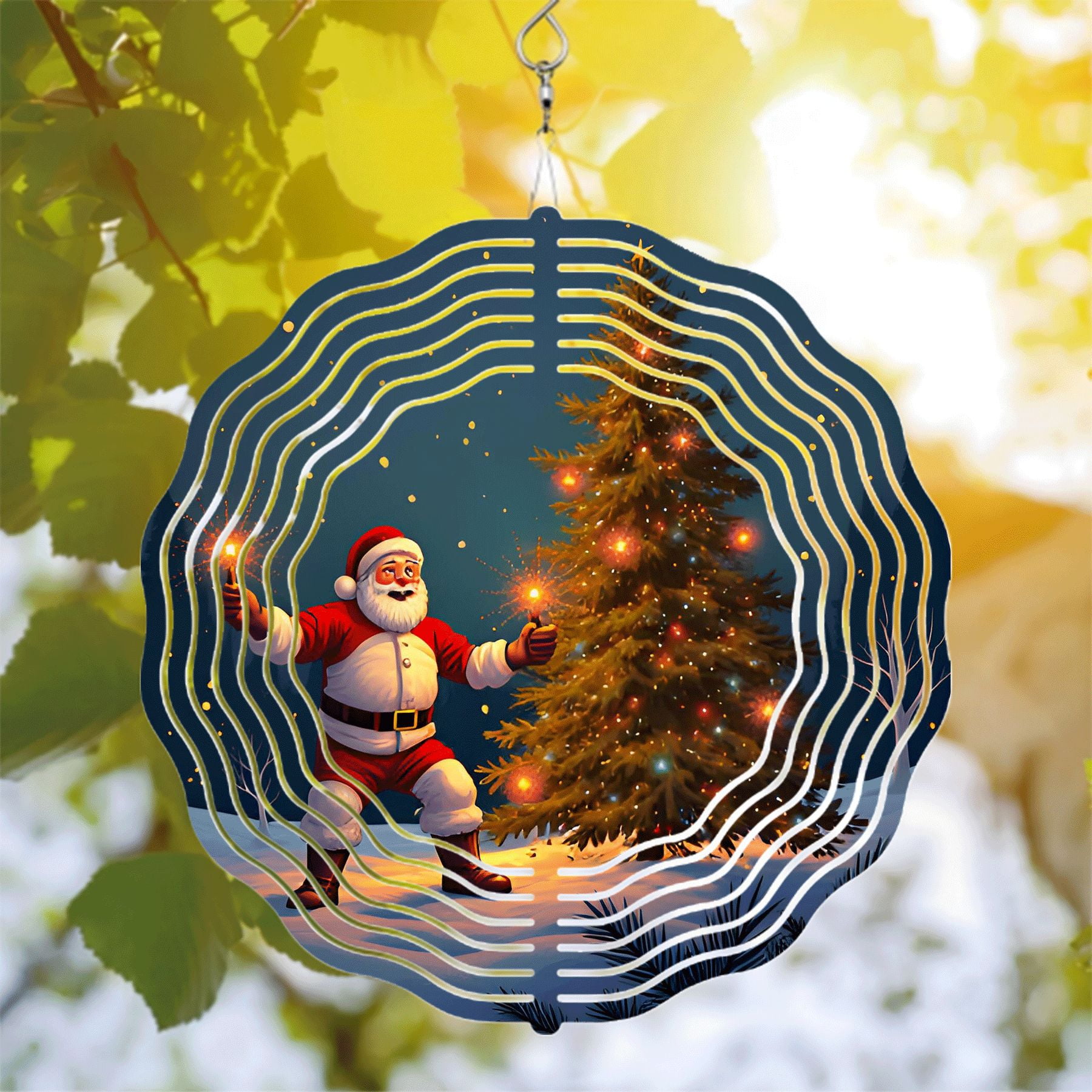 Metal Hanging Wind Spinners & Chimes - Circular Layered Design for Yard ...