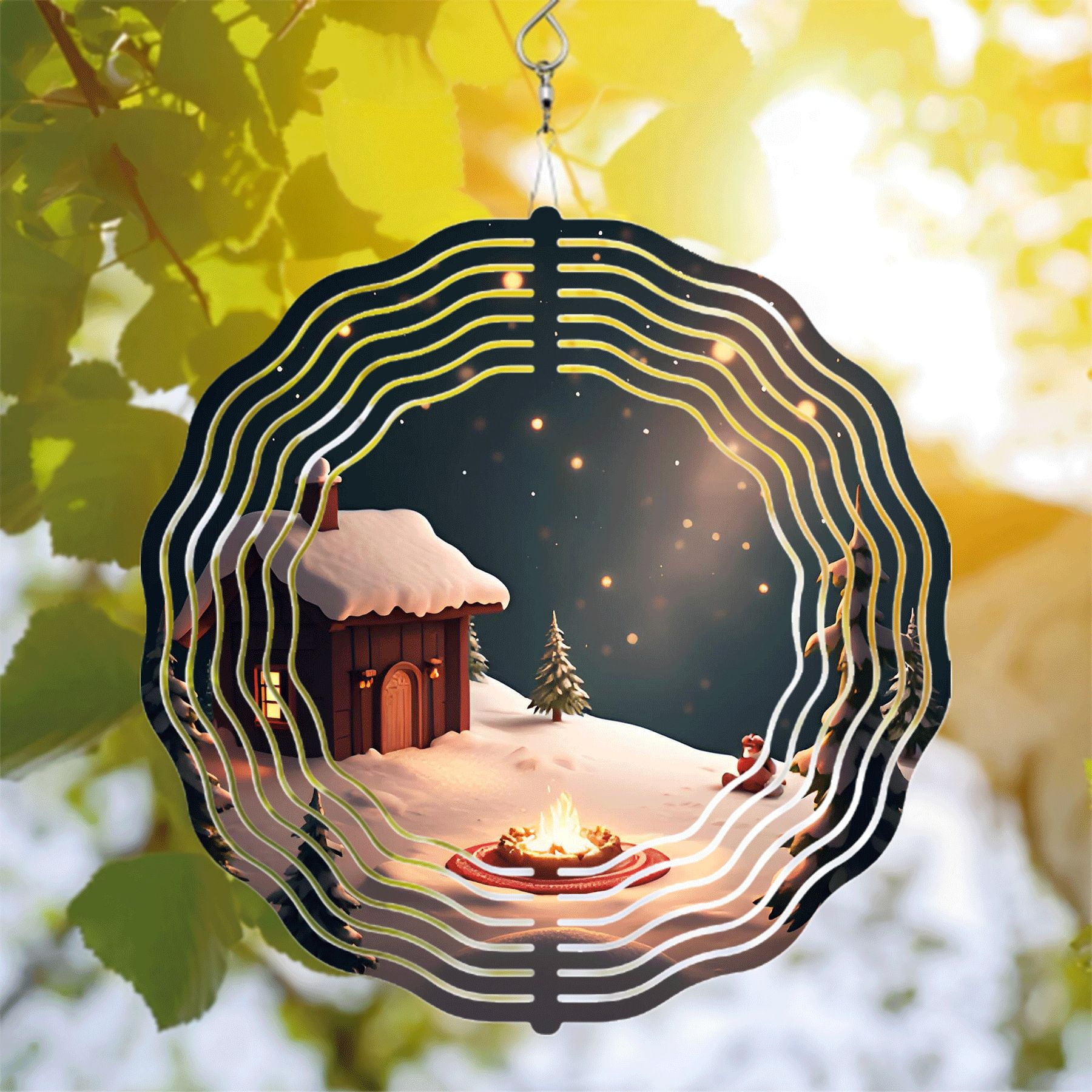 Metal Hanging Wind Spinners & Chimes - Elegant Circular Design with ...