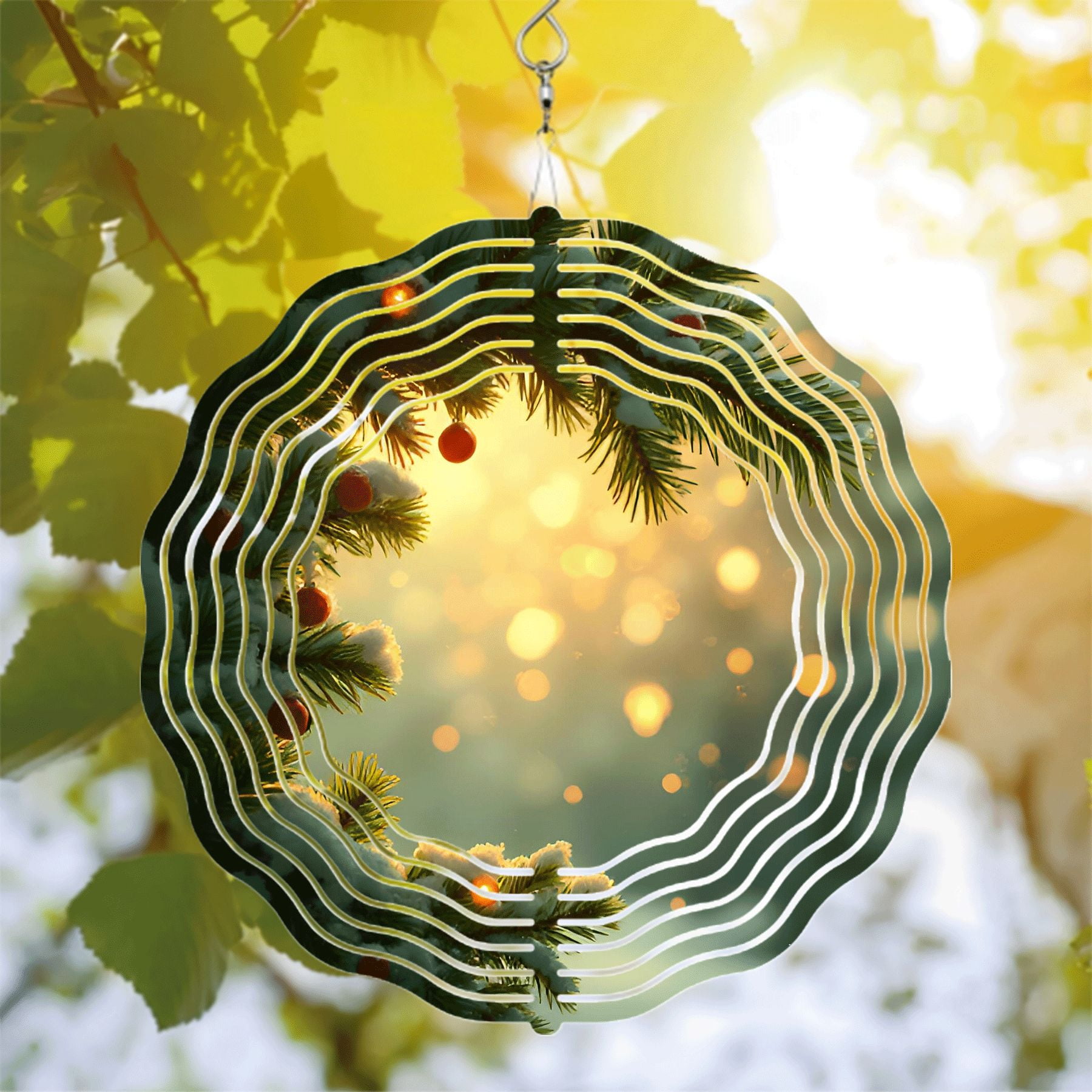 Metal Hanging Wind Spinners & Chimes - Elegant Concentric Circle Design ...