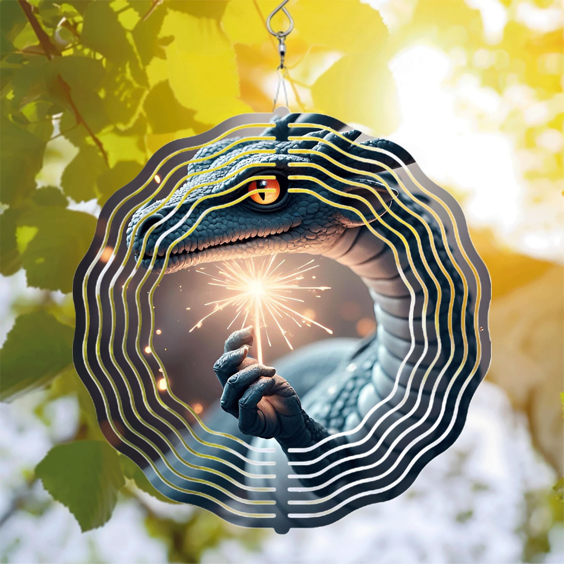 Metal Hanging Wind Spinners & Chimes - Intricate Dragon Design with ...