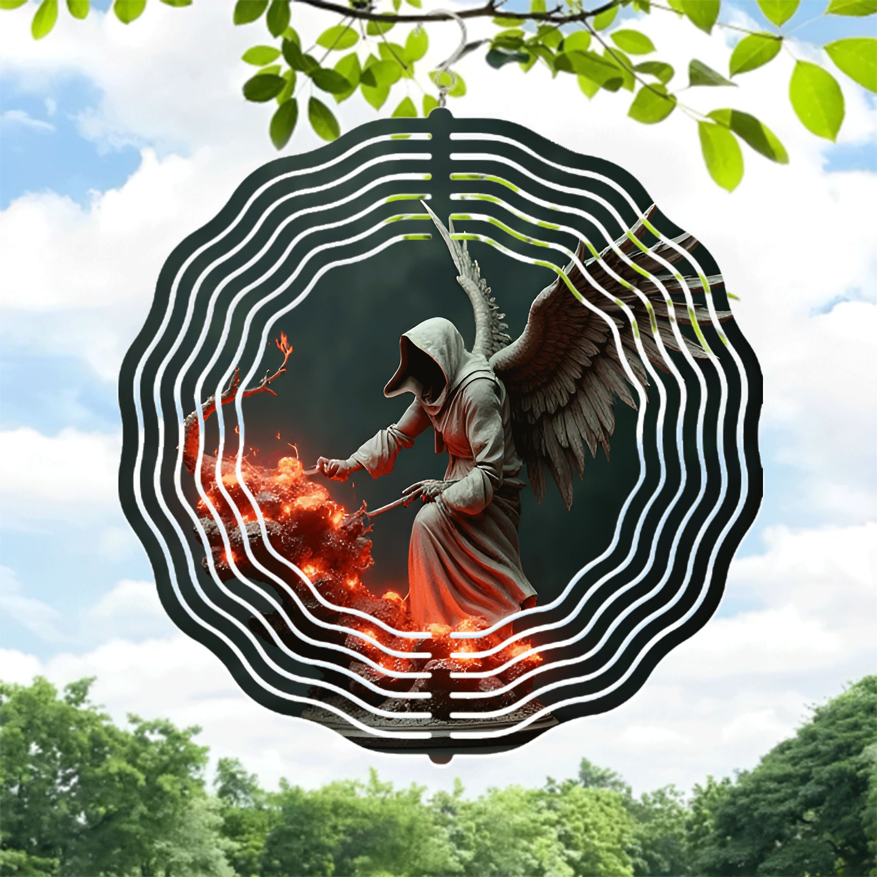 Metal Hanging Wind Spinners & Chimes - Mesmerizing Circular Patterns ...
