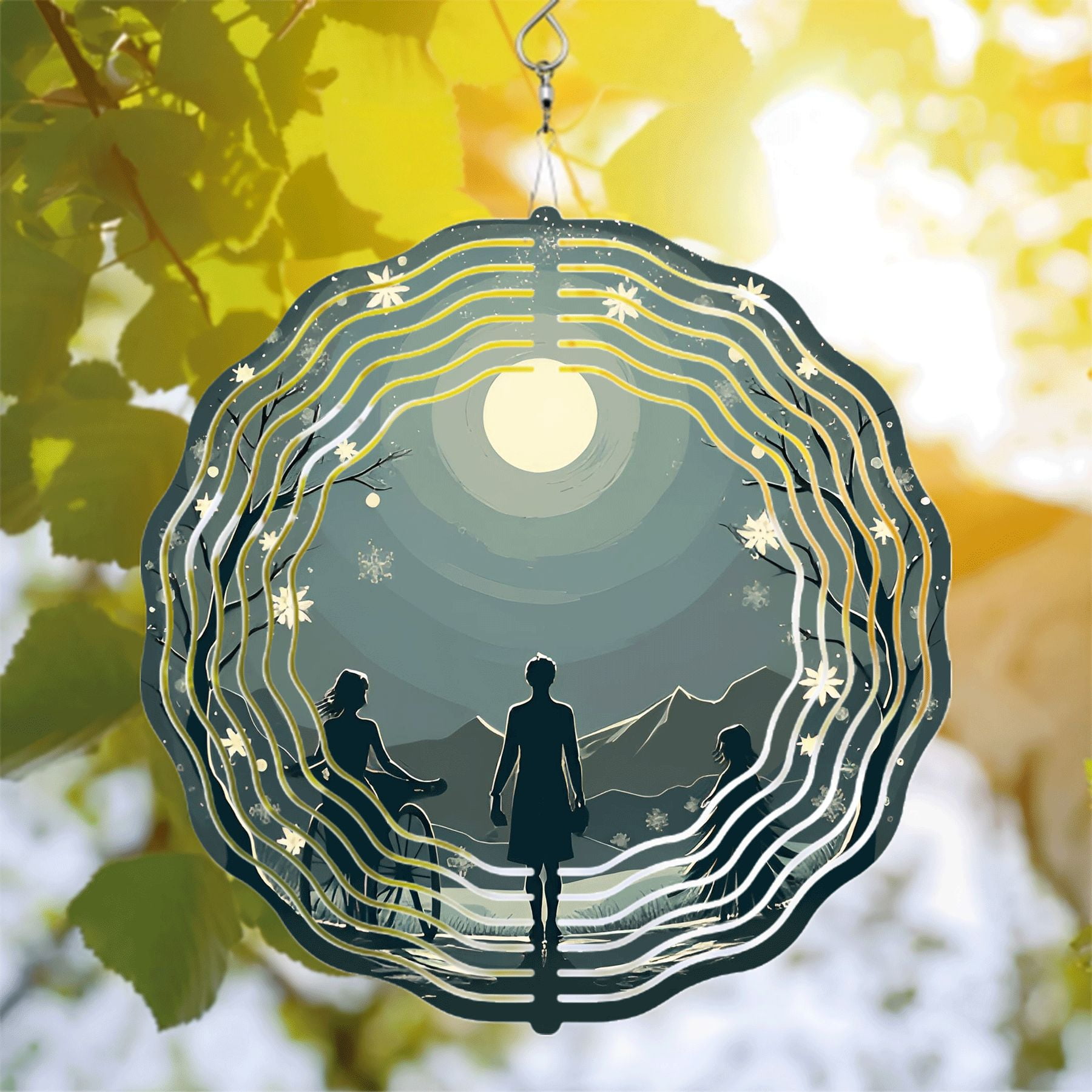 Metal Hanging Wind Spinners & Chimes - Serene Celestial Design with ...