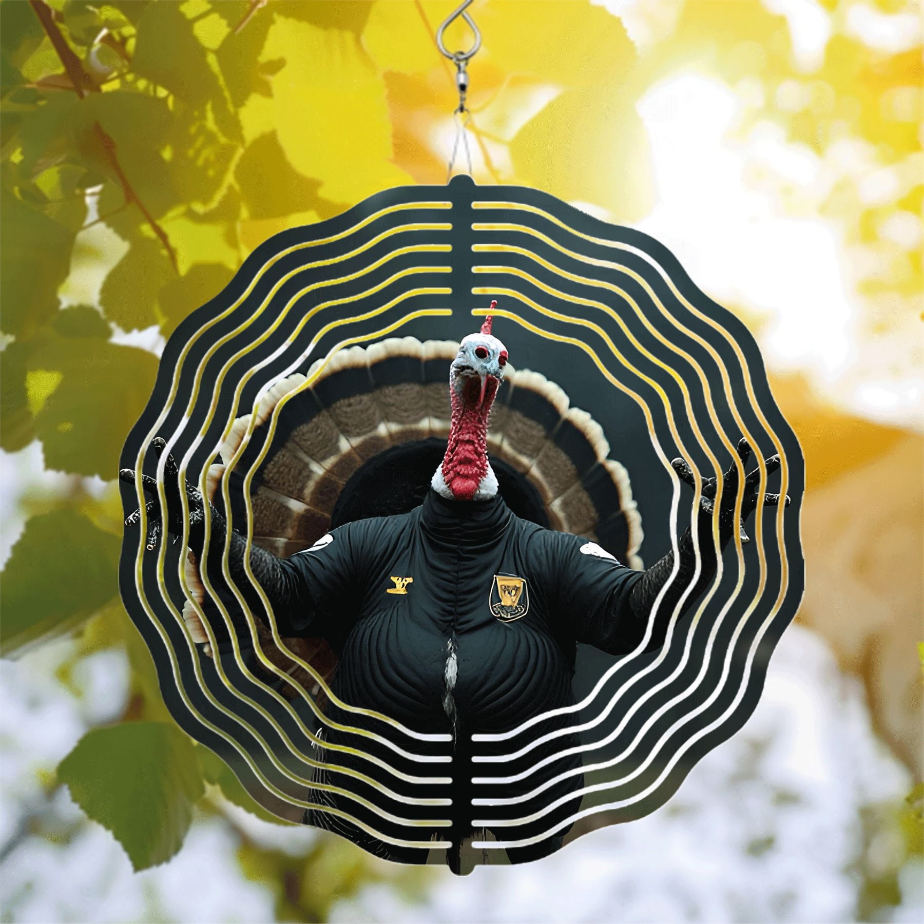 Metal Hanging Wind Spinners & Chimes - Unique Humanoid Turkey Design ...
