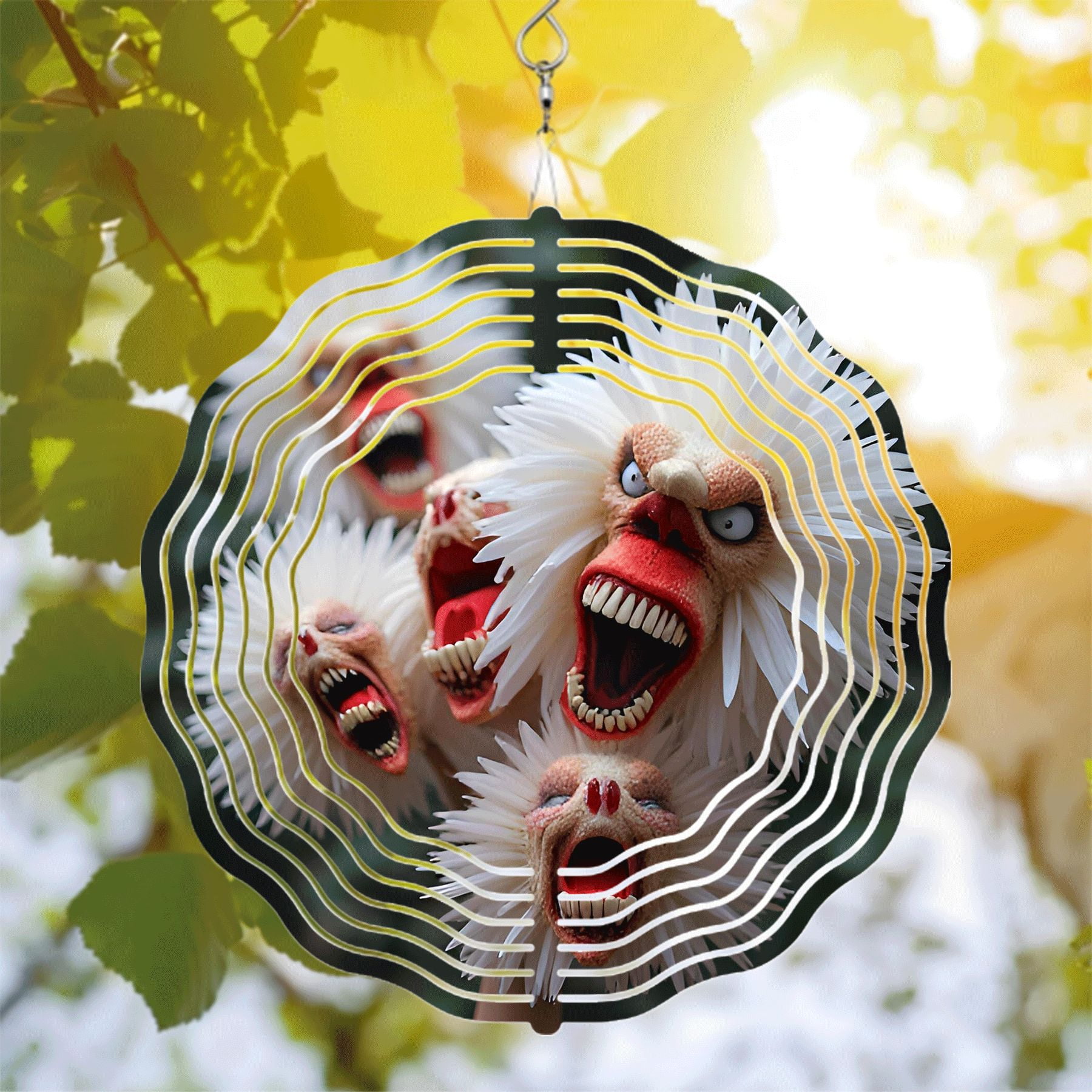 Metal Hanging Wind Spinners - Circular Concentric Wave Design with ...