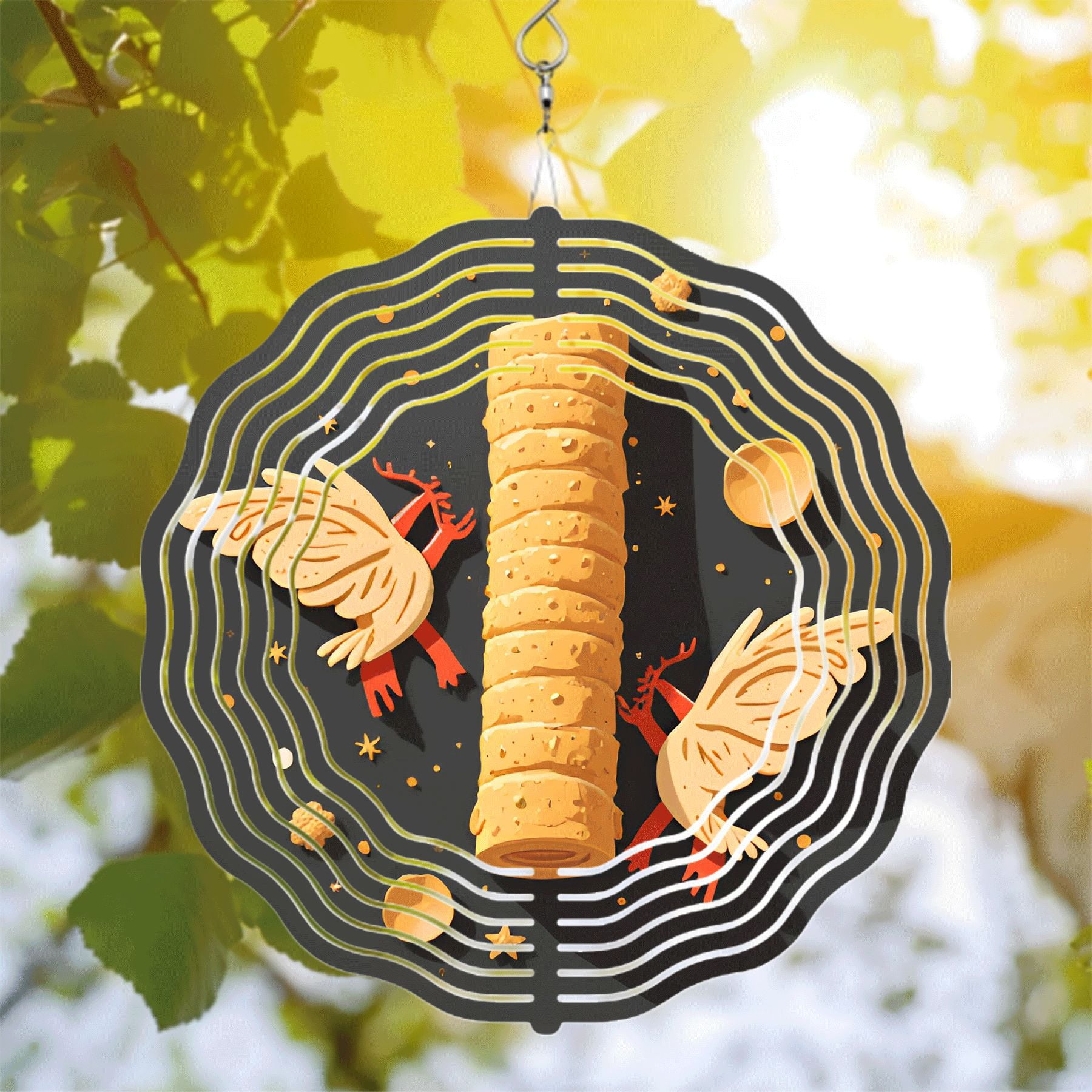 Metal Hanging Wind Spinners with Celestial Patterns - Cosmic Design ...