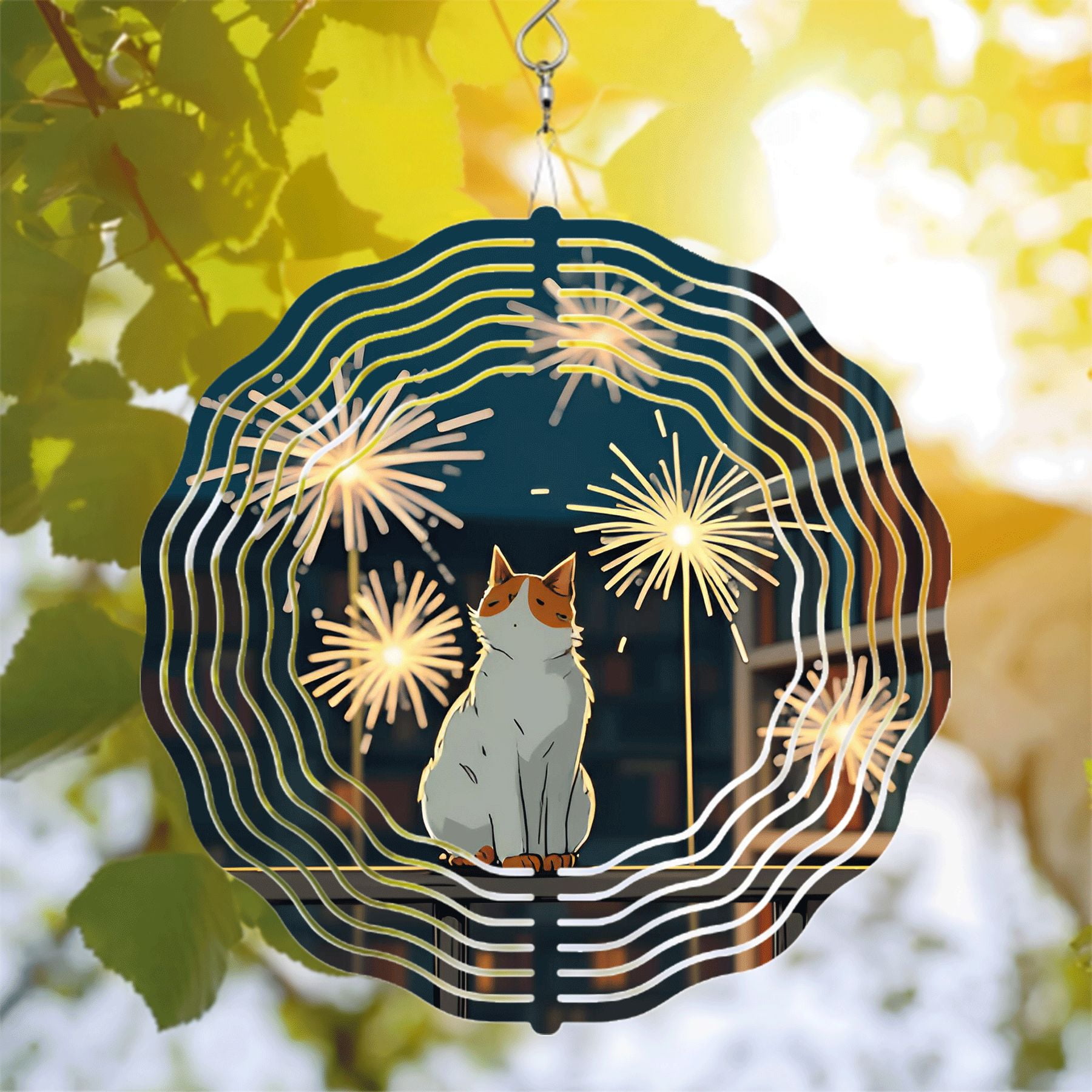 Metal Hanging Wind Spinners with Circular Layered Design - Stunning ...