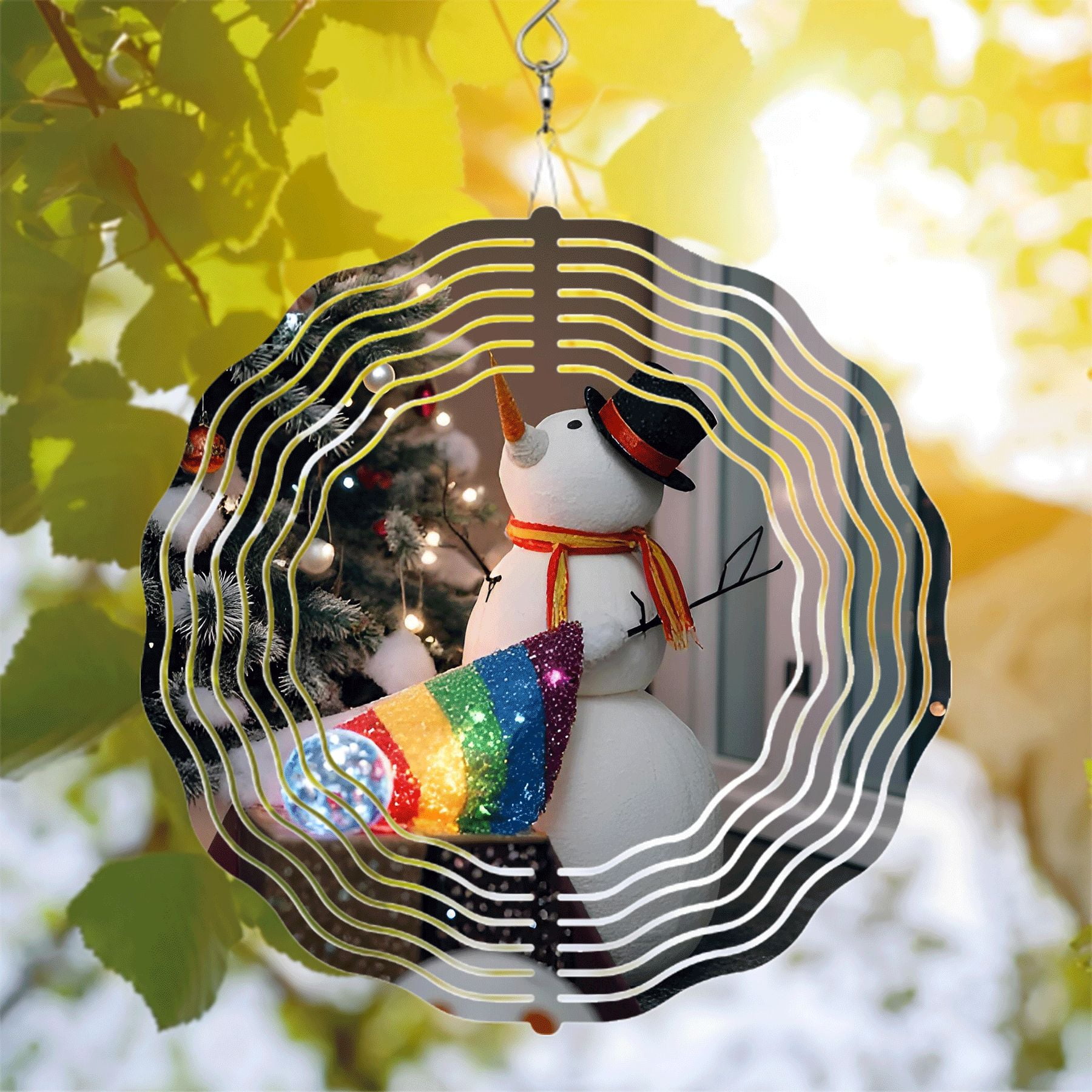 Metal Hanging Wind Spinners with Colorful Triangular Design ...