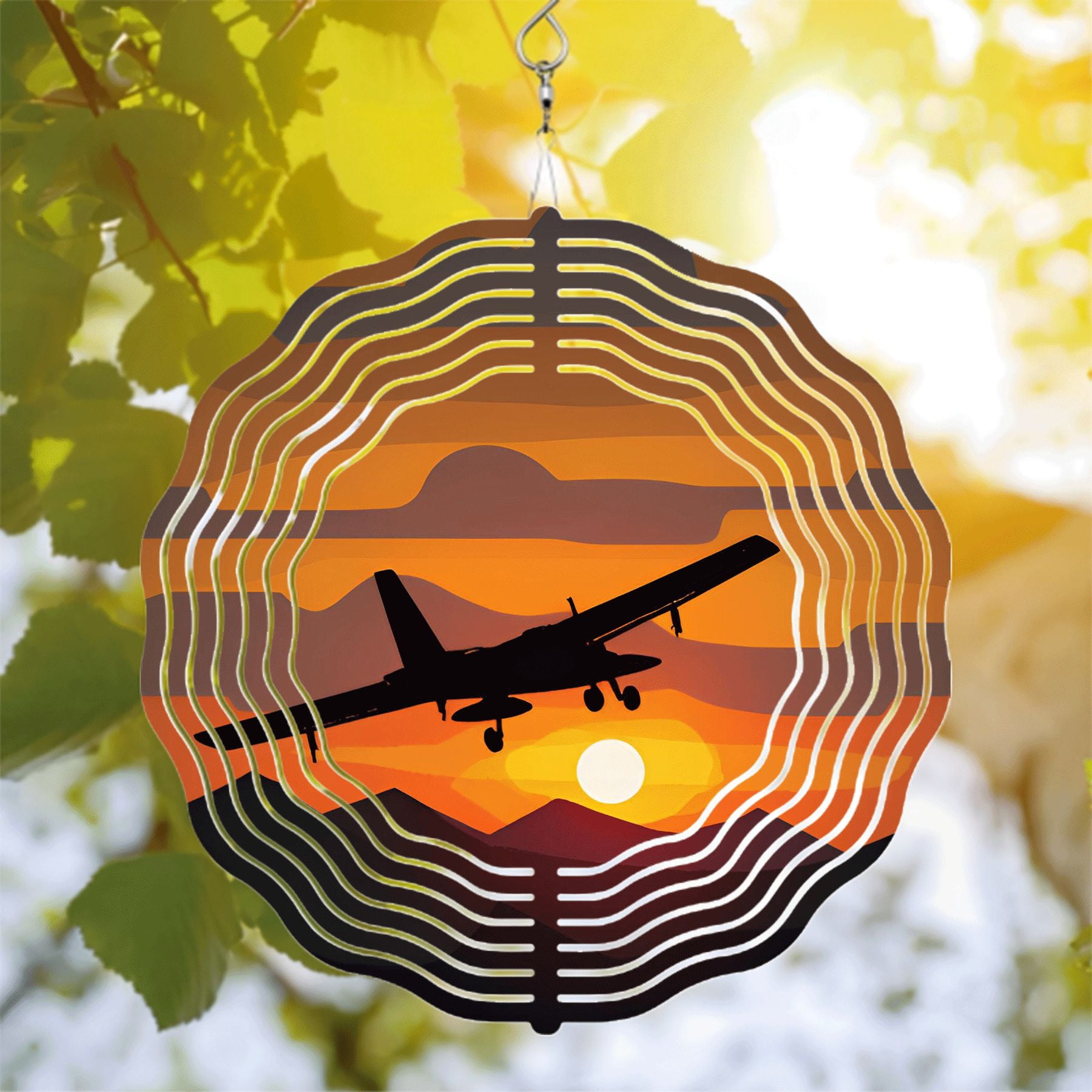 Metal Hanging Wind Spinners with Concentric Circle Design - Beautiful ...