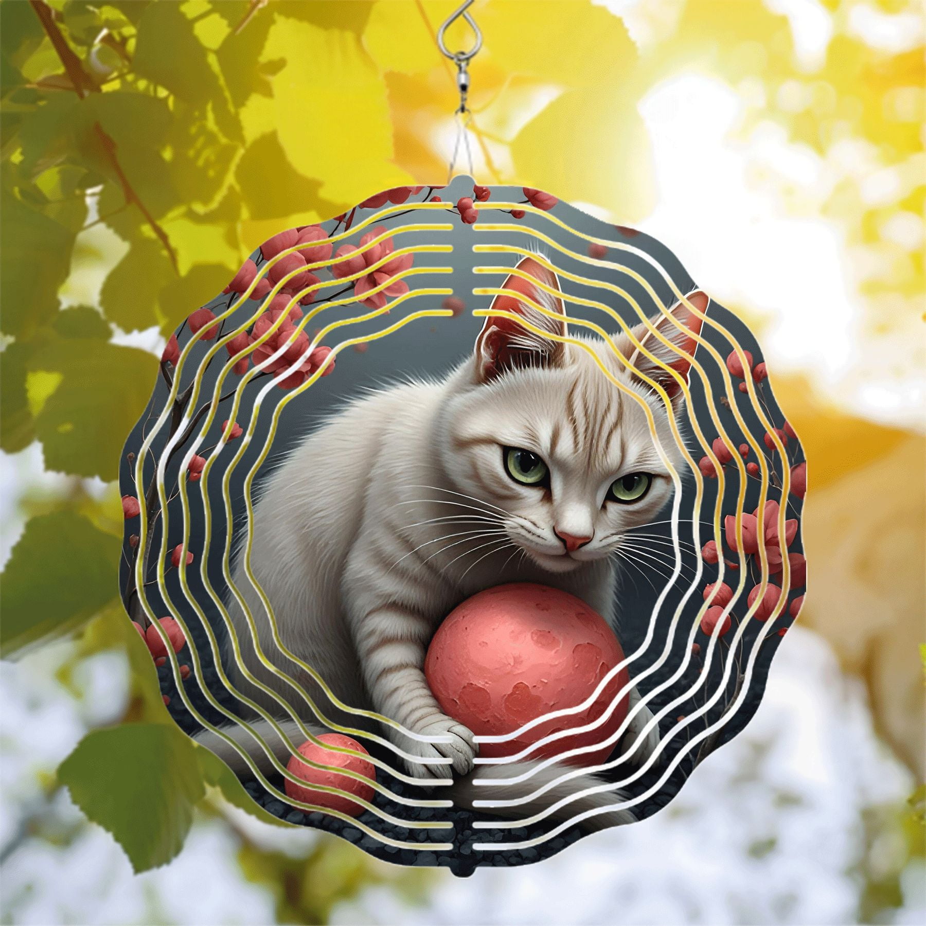 Metal Hanging Wind Spinners with Concentric Circle Design - Colorful ...