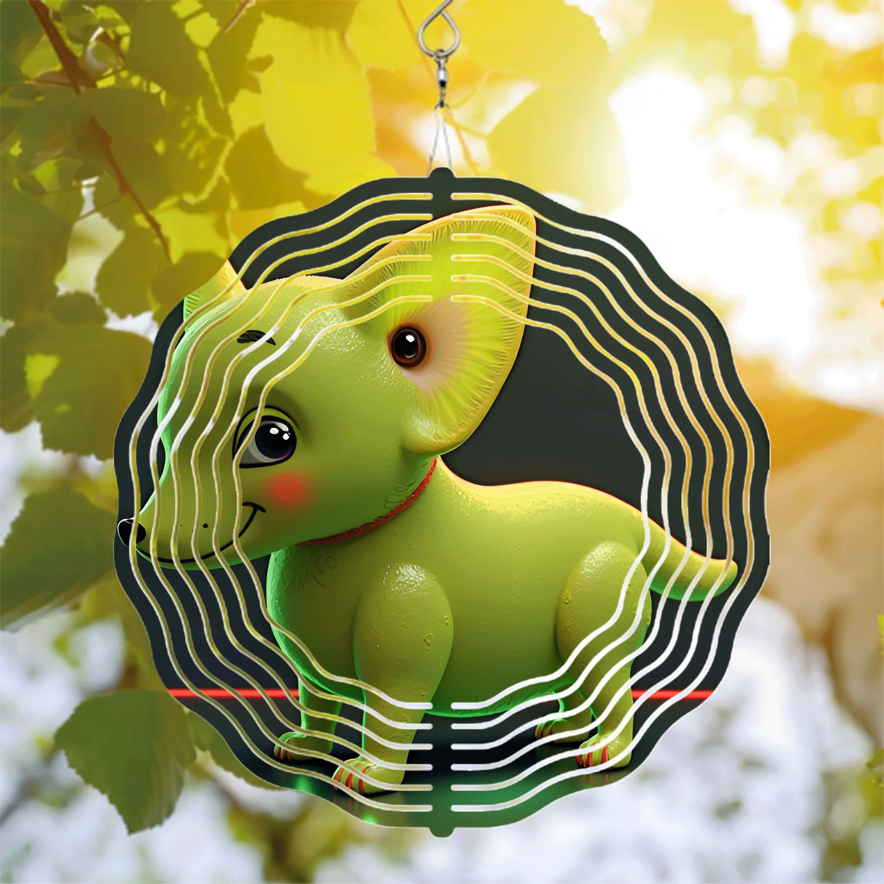Metal Hanging Wind Spinners with Concentric Circle Design - Colorful ...