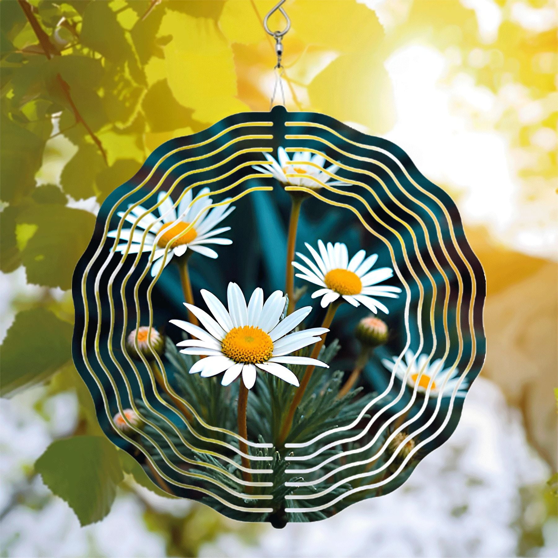 Metal Hanging Wind Spinners with Concentric Circle Design - Stunning ...