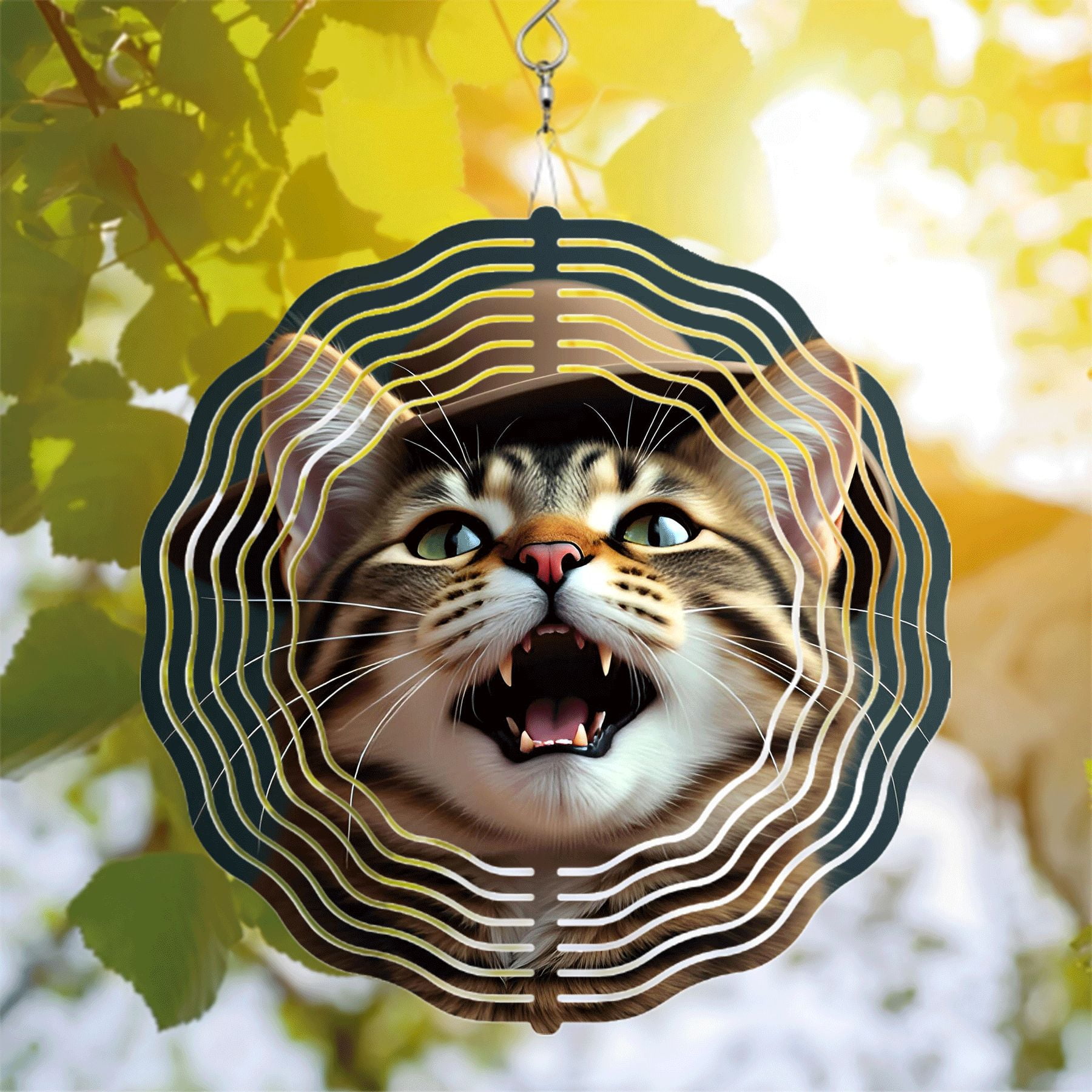 Metal Hanging Wind Spinners with Concentric Circle Design - Unique Wind ...