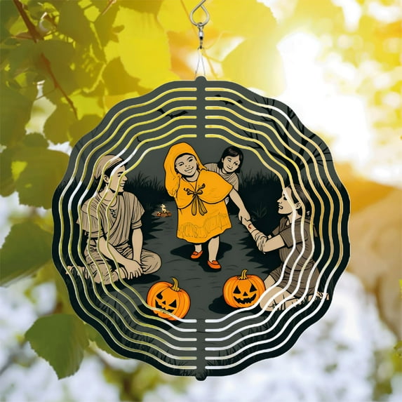 Metal Hanging Wind Spinners with Concentric Circular Pattern ...