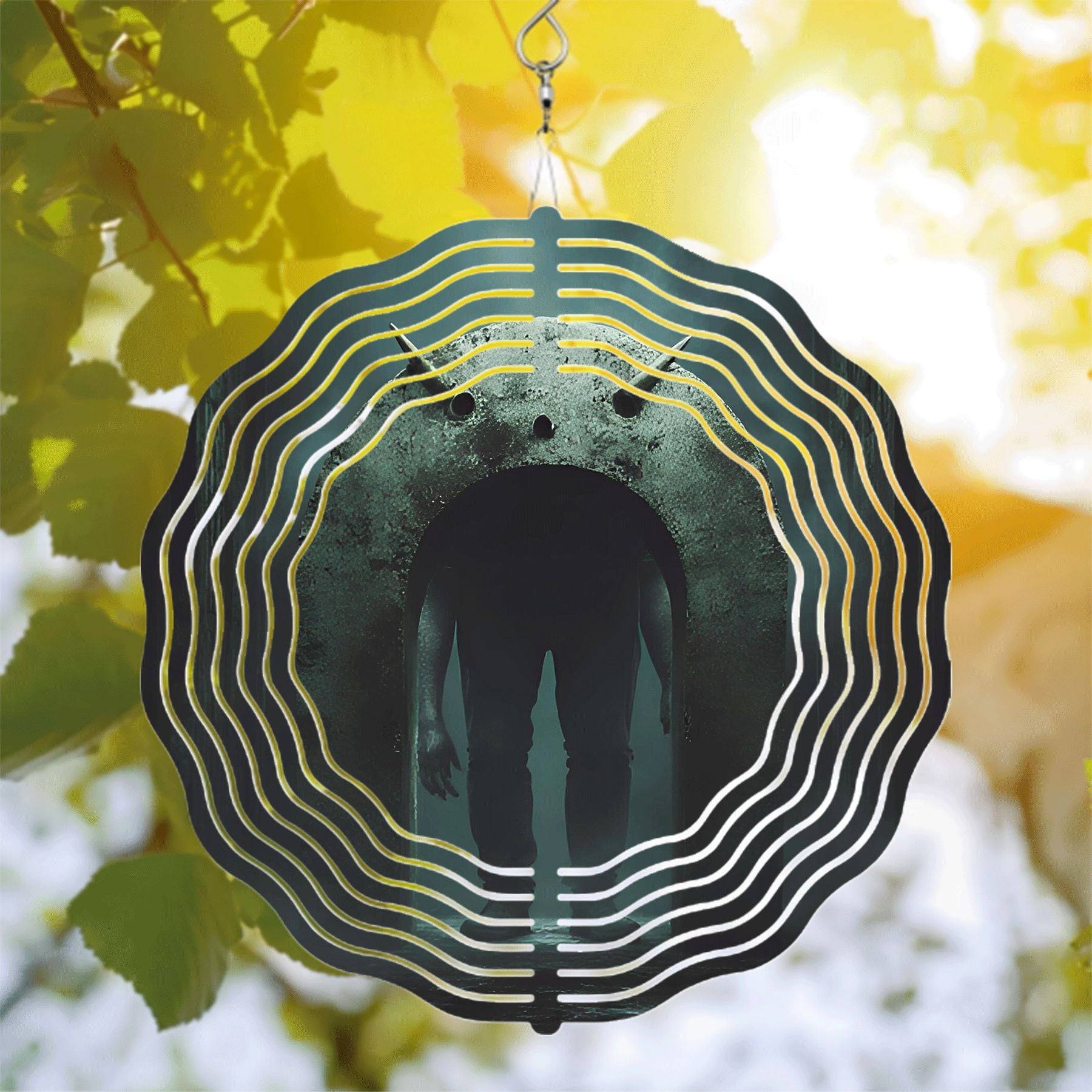 Metal Hanging Wind Spinners with Concentric Circular Patterns - Unique ...