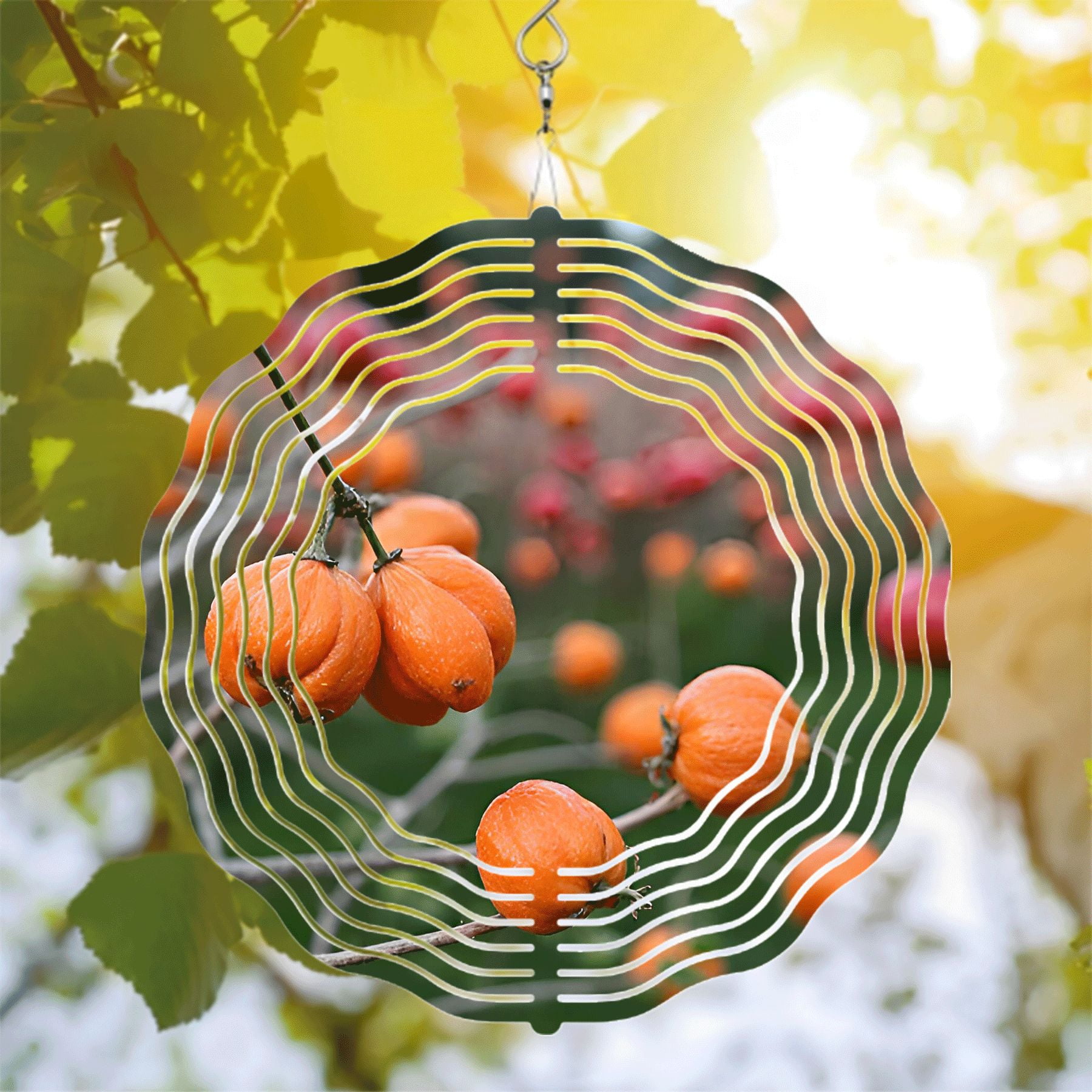 Metal Hanging Wind Spinners with Concentric Ripple Design - Unique Wind ...