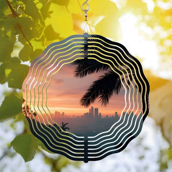 Metal Hanging Wind Spinners with Concentric Wave Design - Beautiful ...