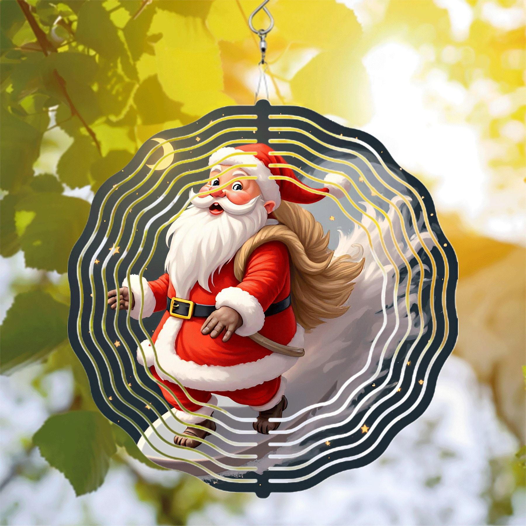 Metal Hanging Wind Spinners with Concentric Wave Design - Festive Yard ...