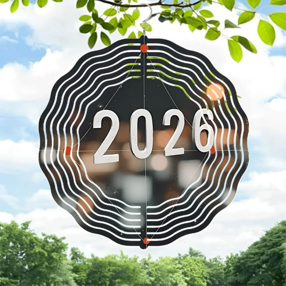 Metal Hanging Wind Spinners with Concentric Wave Patterns - Elegant Garden Decor for Yard ...