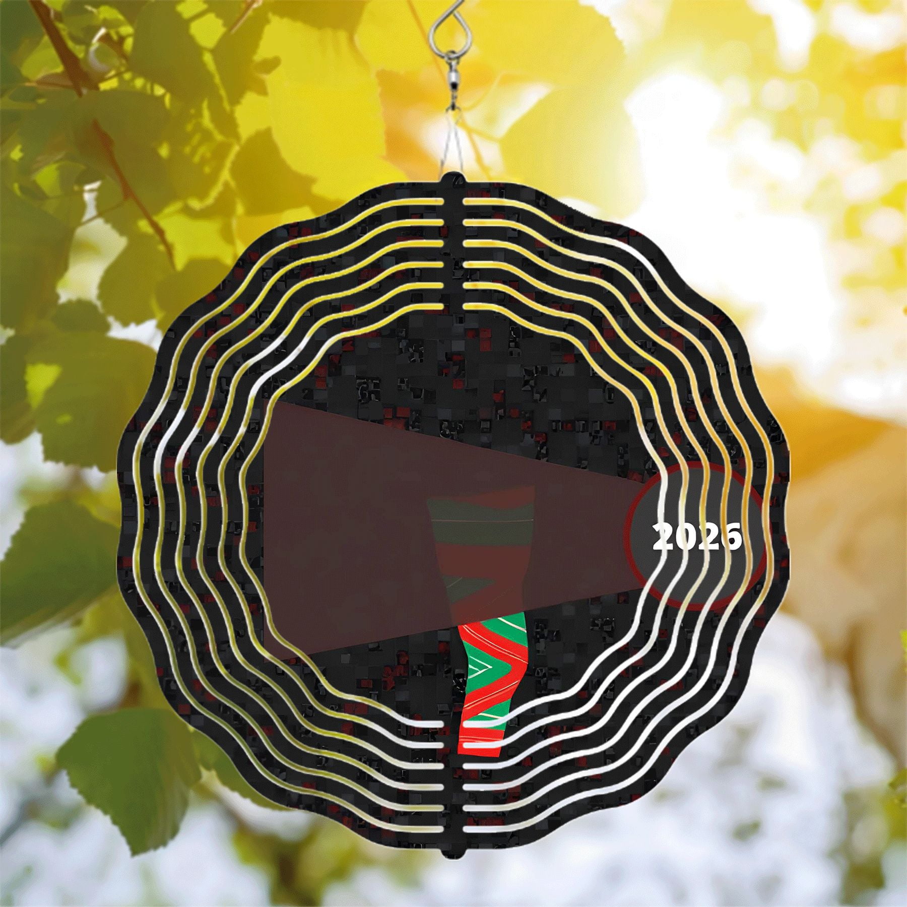 Metal Hanging Wind Spinners with Concentric Waves & Funnel Design ...