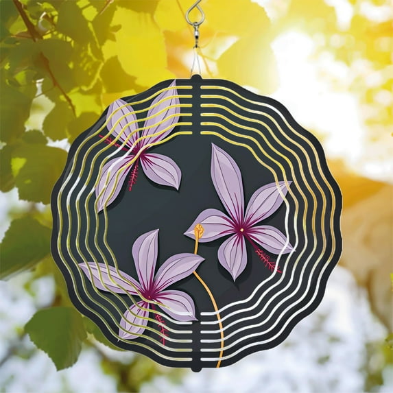 Metal Hanging Wind Spinners with Concentric White Lines & Triangular ...