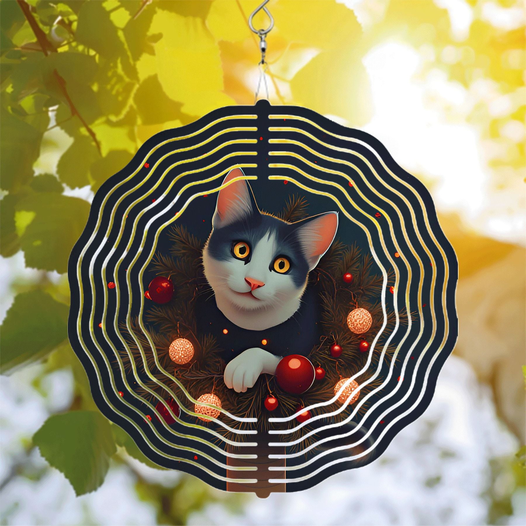 Metal Hanging Wind Spinners with Dynamic Wave Patterns - Decorative ...