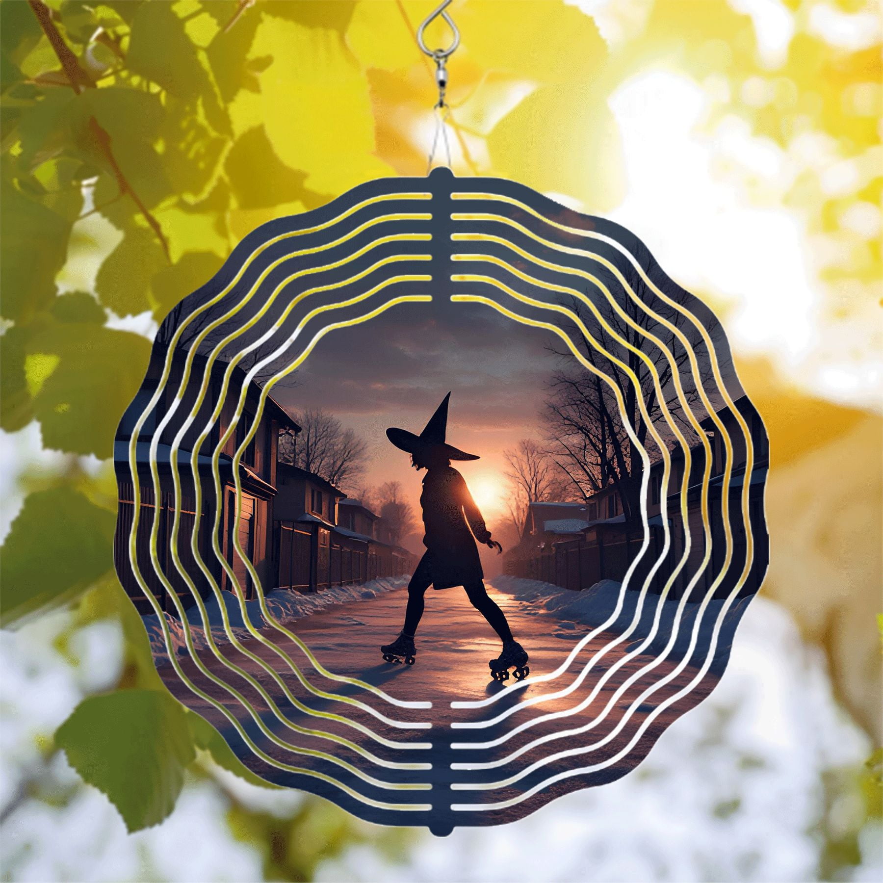 Metal Hanging Wind Spinners with Elegant Wave Design - Beautiful Wind ...