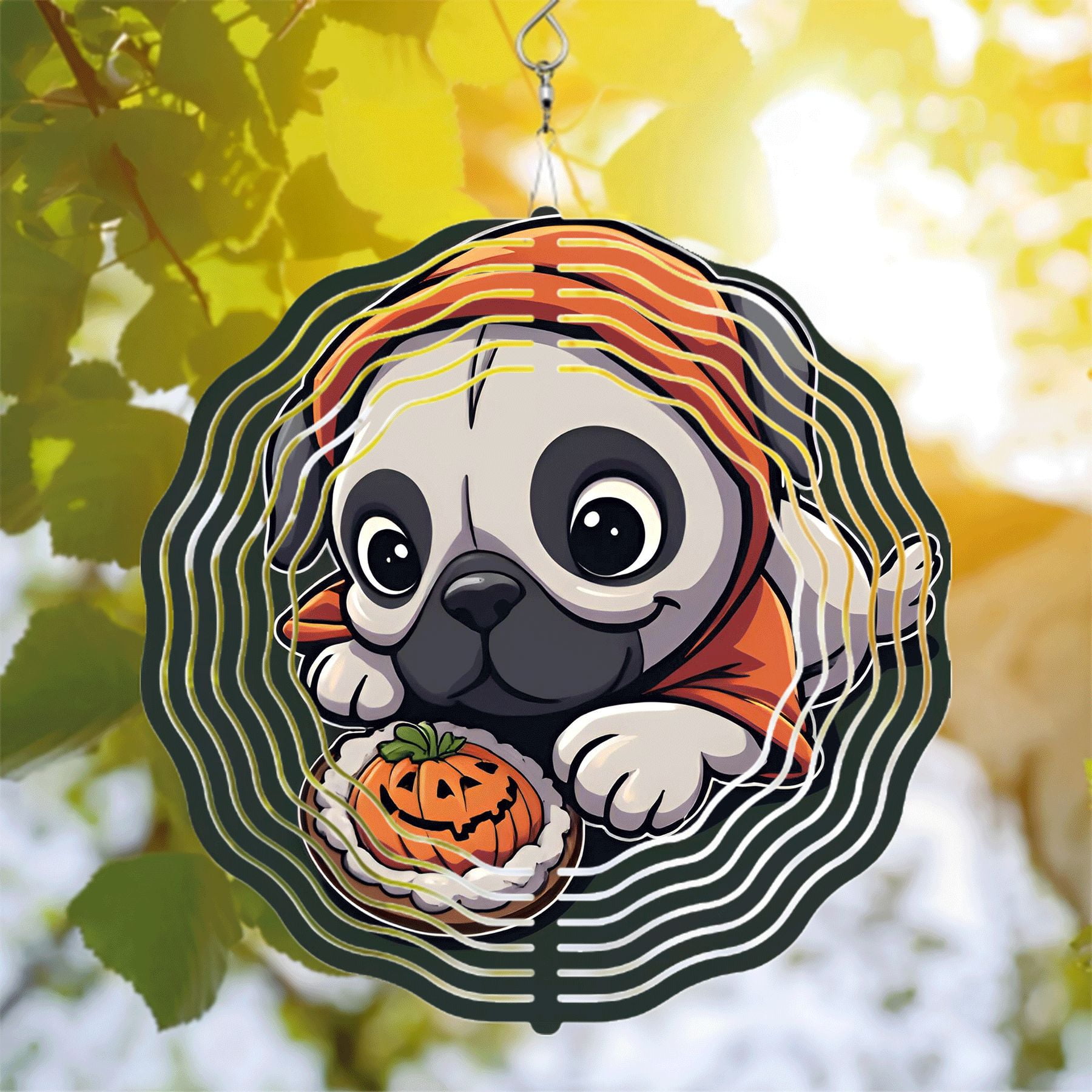 Metal Hanging Wind Spinners with Hypnotic Concentric Circle Design ...