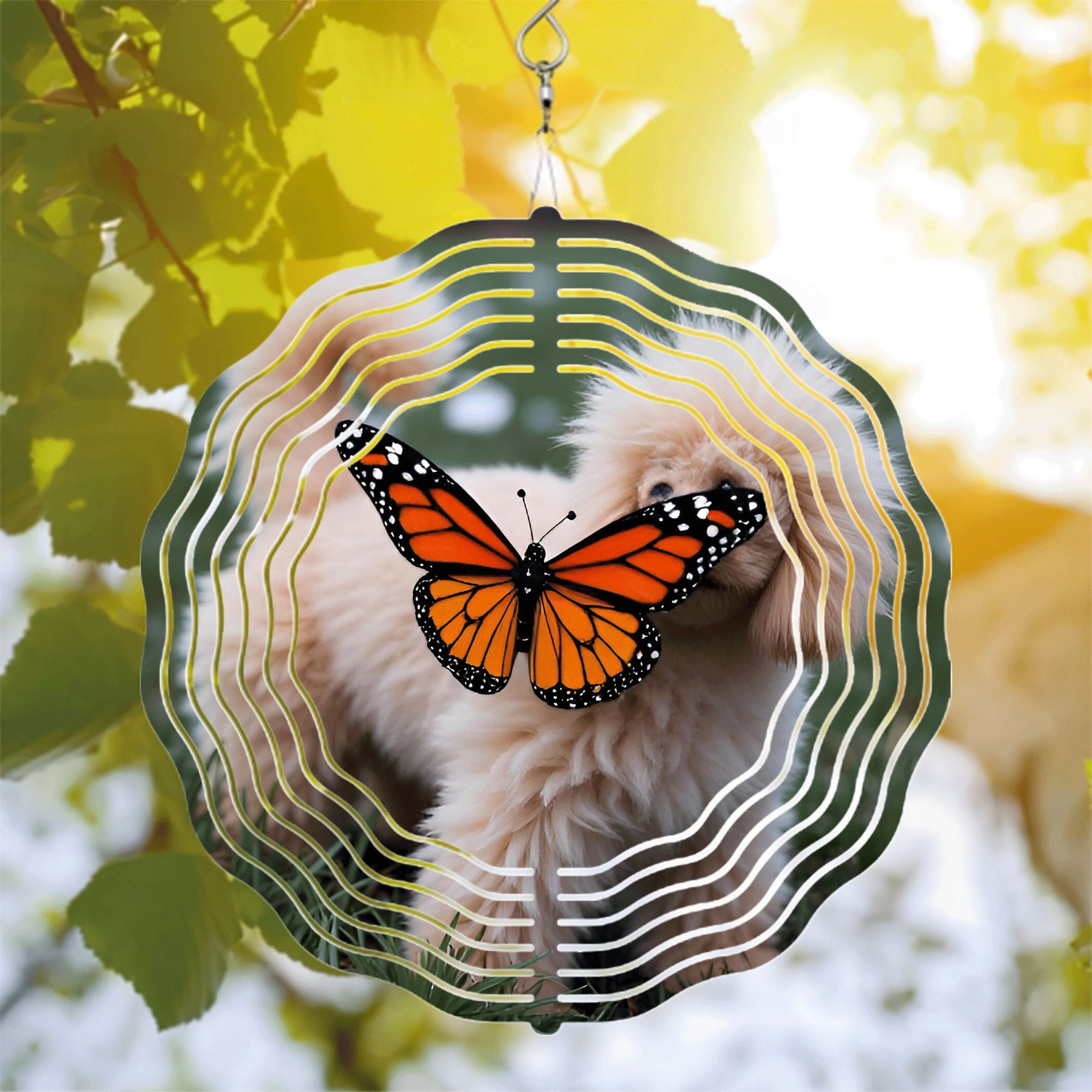 Metal Hanging Wind Spinners with Intricate Butterfly Design - Beautiful ...