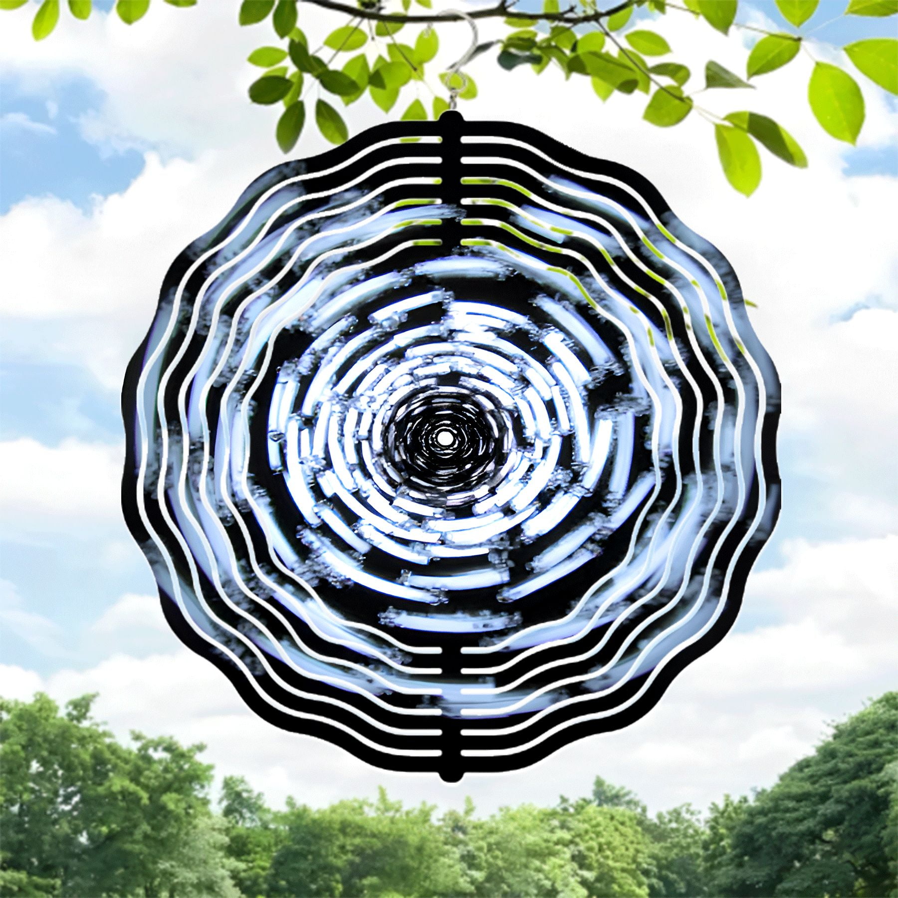 Metal Hanging Wind Spinners with Intricate Spiral Design - Concentric ...