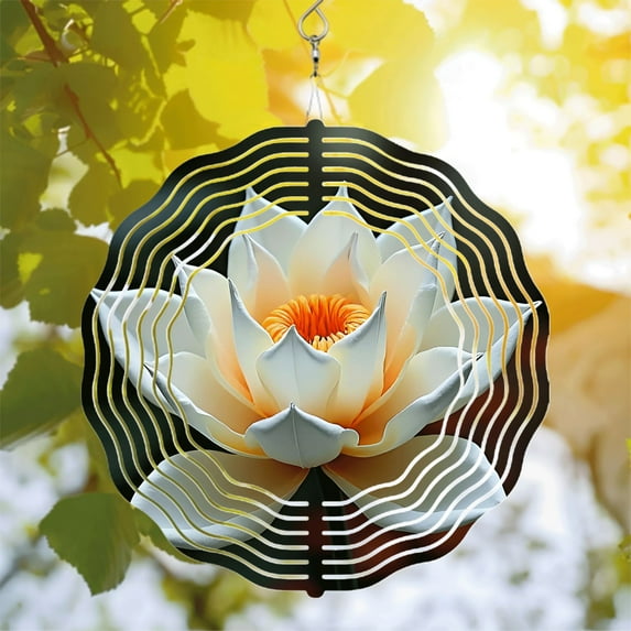 Metal Hanging Wind Spinners with Modern Black & White Striped Patterns ...