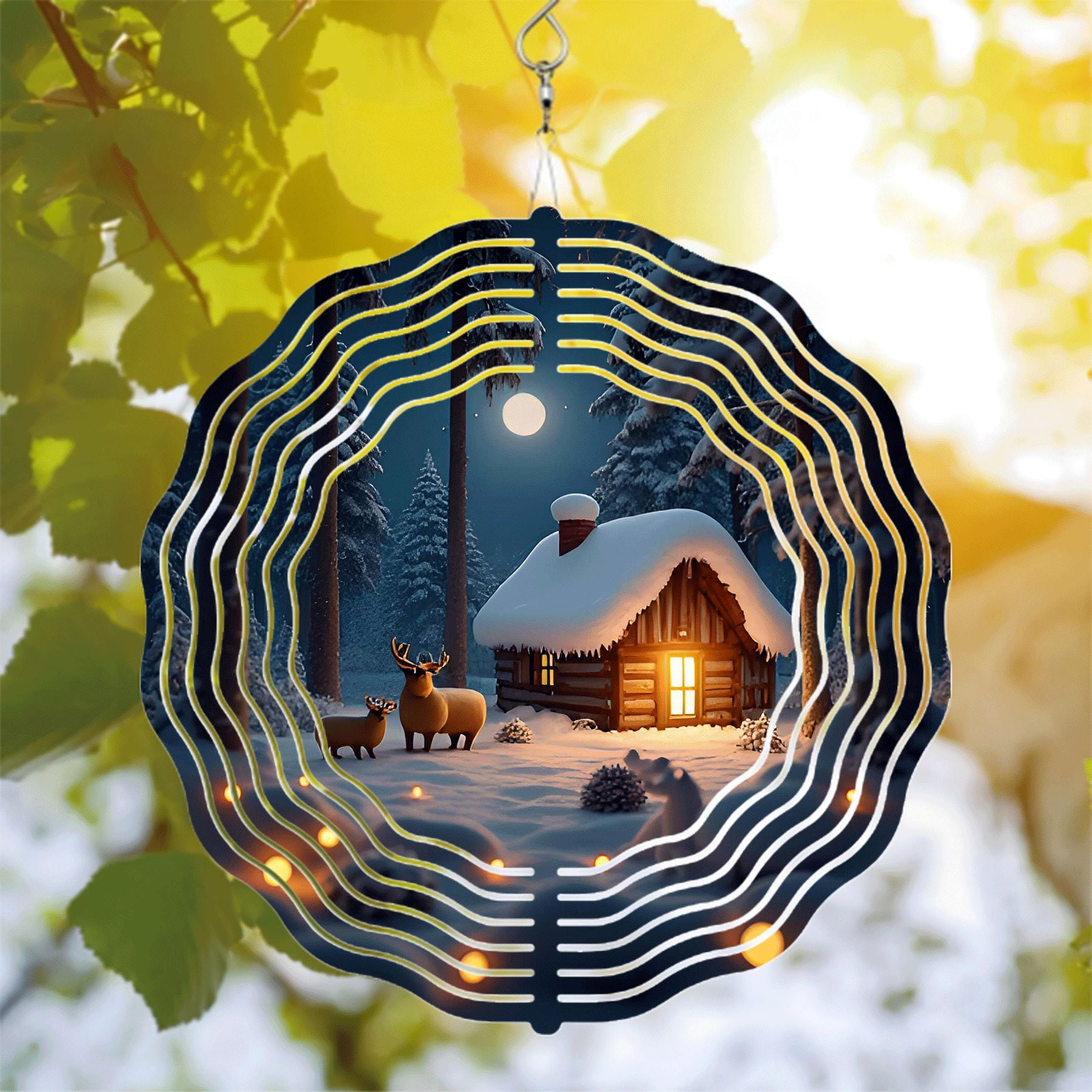 Metal Hanging Wind Spinners with Modern Circular Patterns - Elegant ...