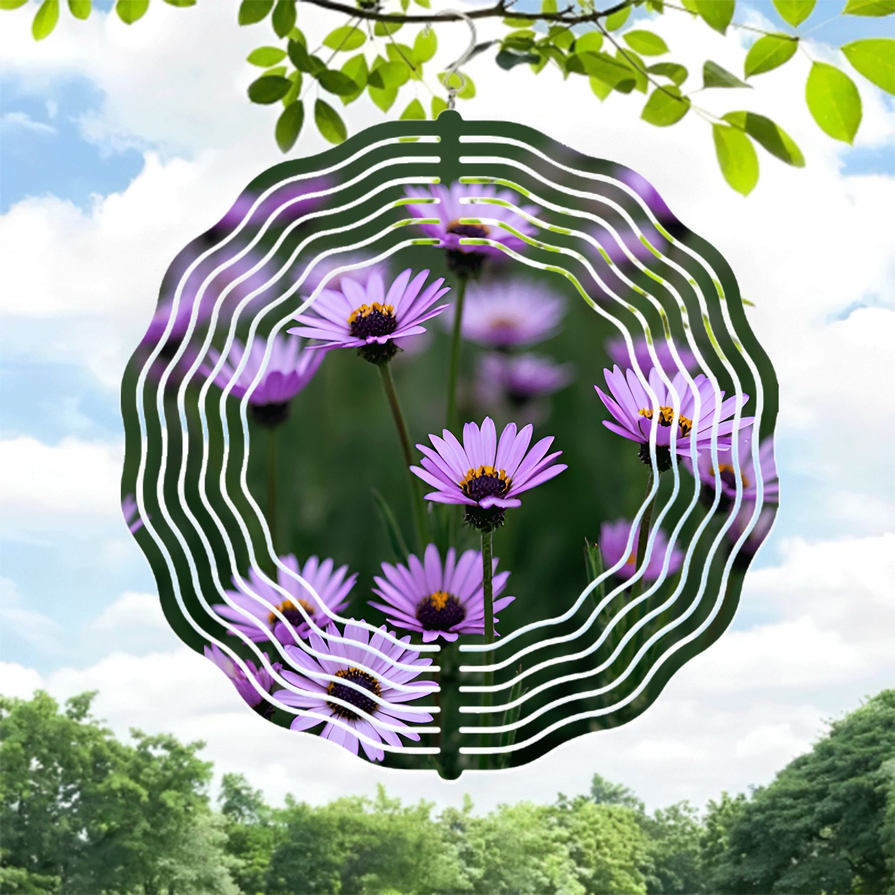 Metal Hanging Wind Spinners with Ripple Effect Design - Beautiful ...