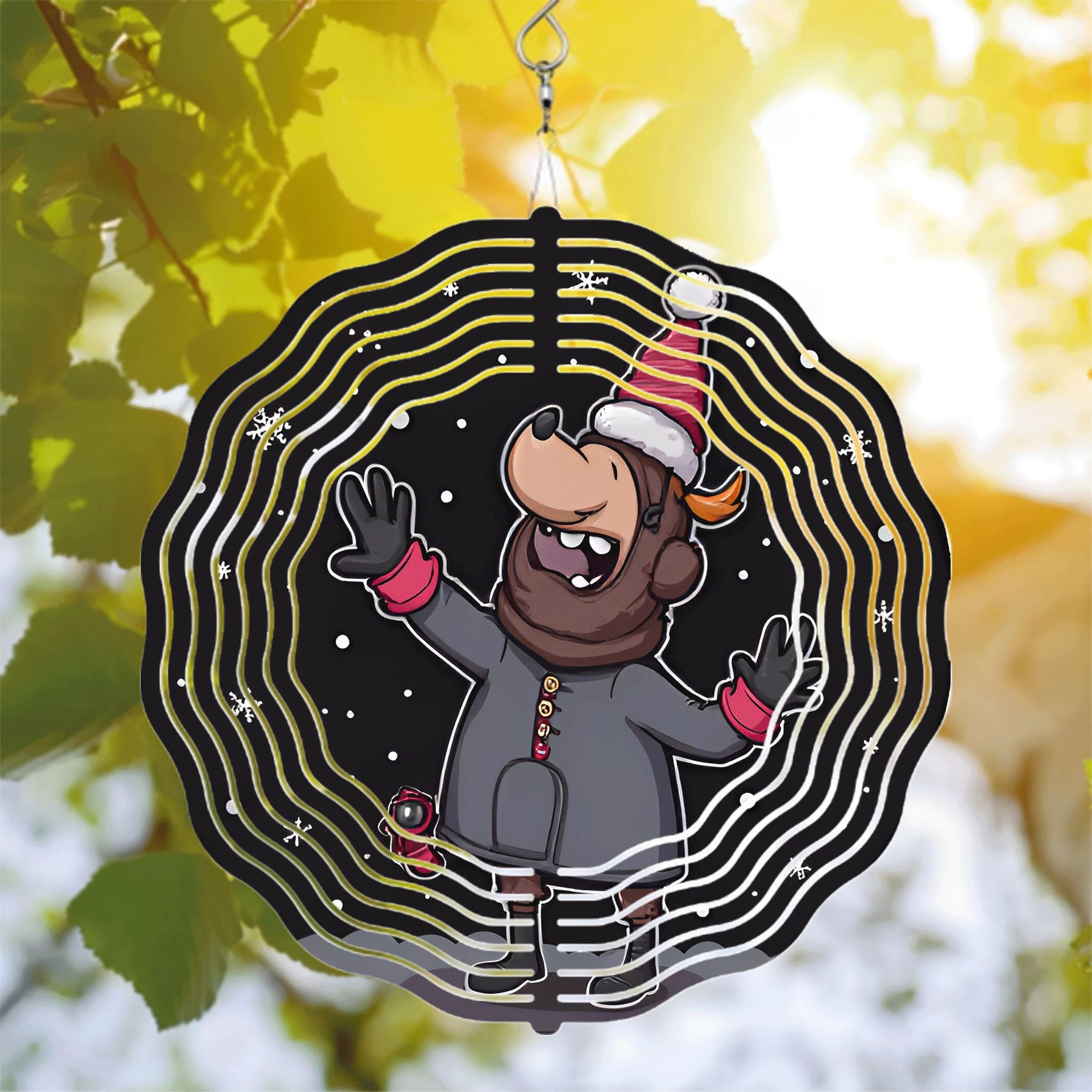 Metal Hanging Wind Spinners with Sound Wave Design - Charming Wind ...
