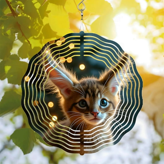 Metal Hanging Wind Spinners with Unique Circular Sound Wave Design ...