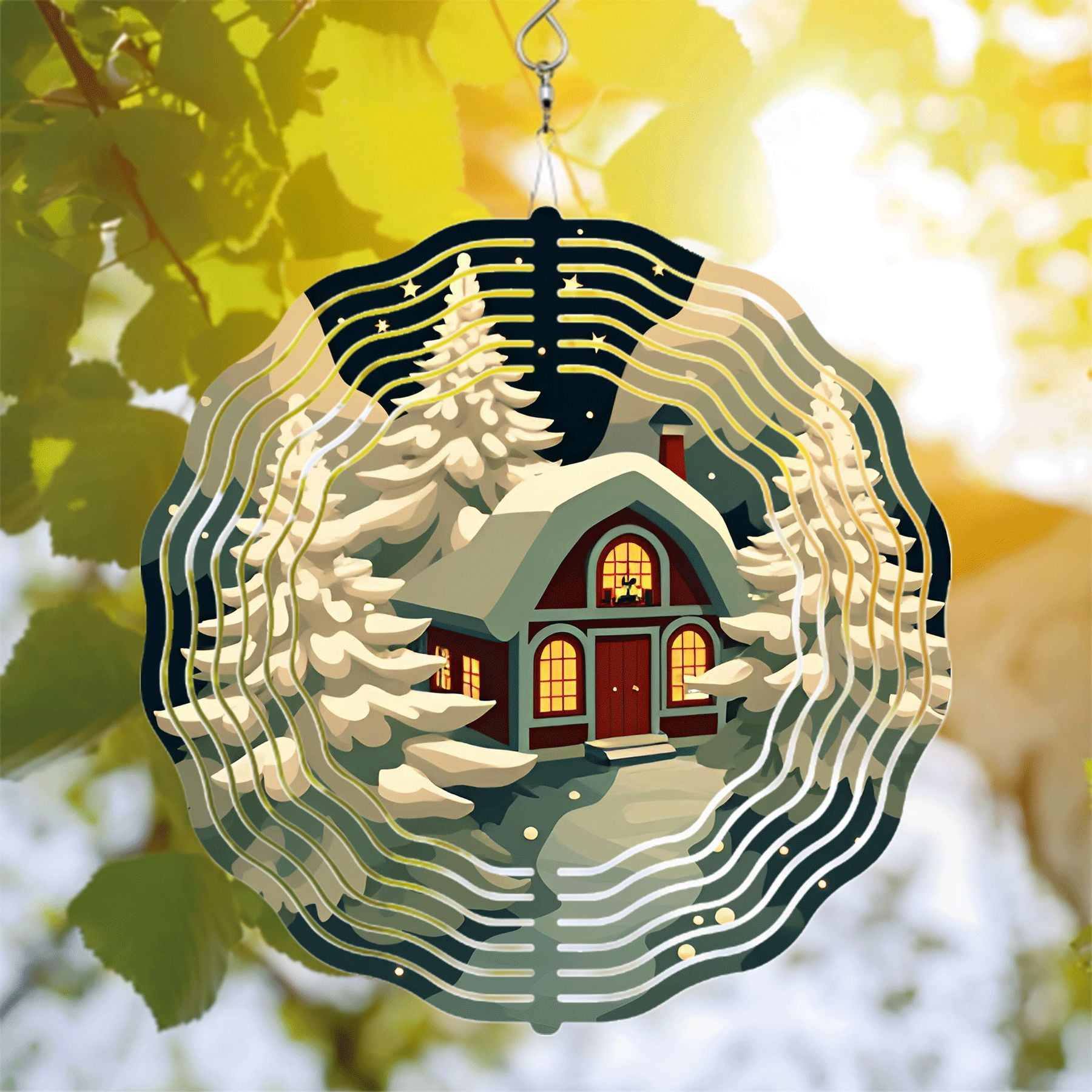 Metal Hanging Wind Spinners with Unique Tree - like Design Circular ...