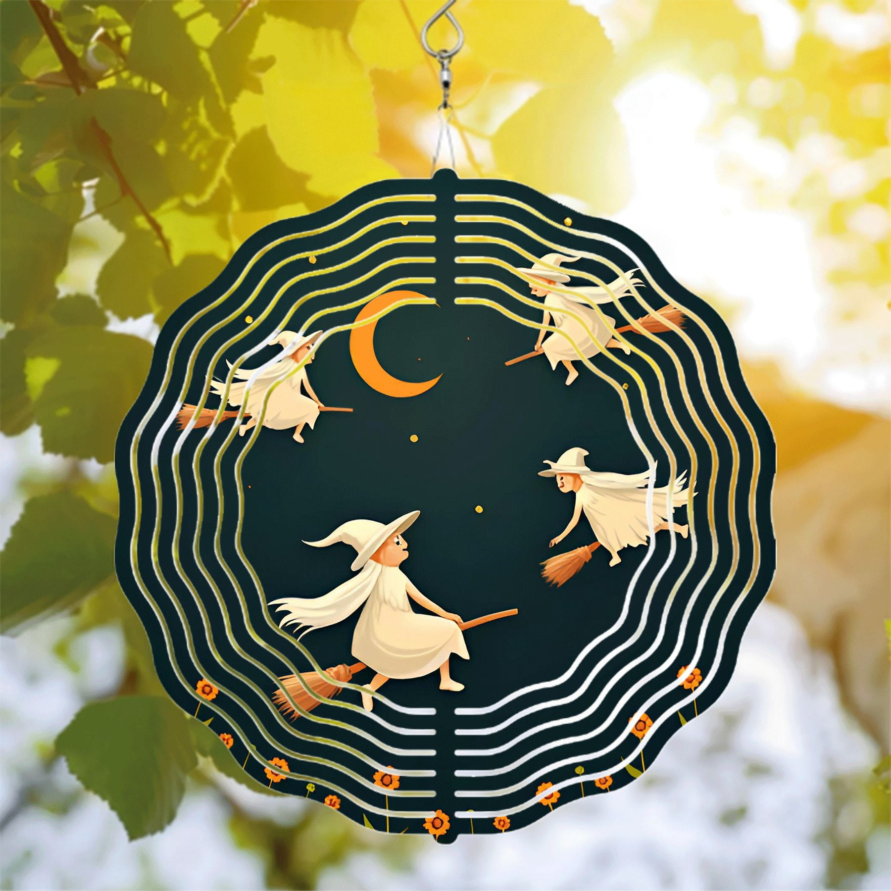 Metal Hanging Wind Spinners with Vortex Design - Elegant White Robes ...