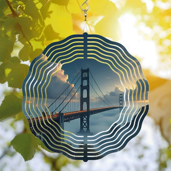 Metal Hanging Wind Spinners with Wave - Like Design - Elegant Wind ...