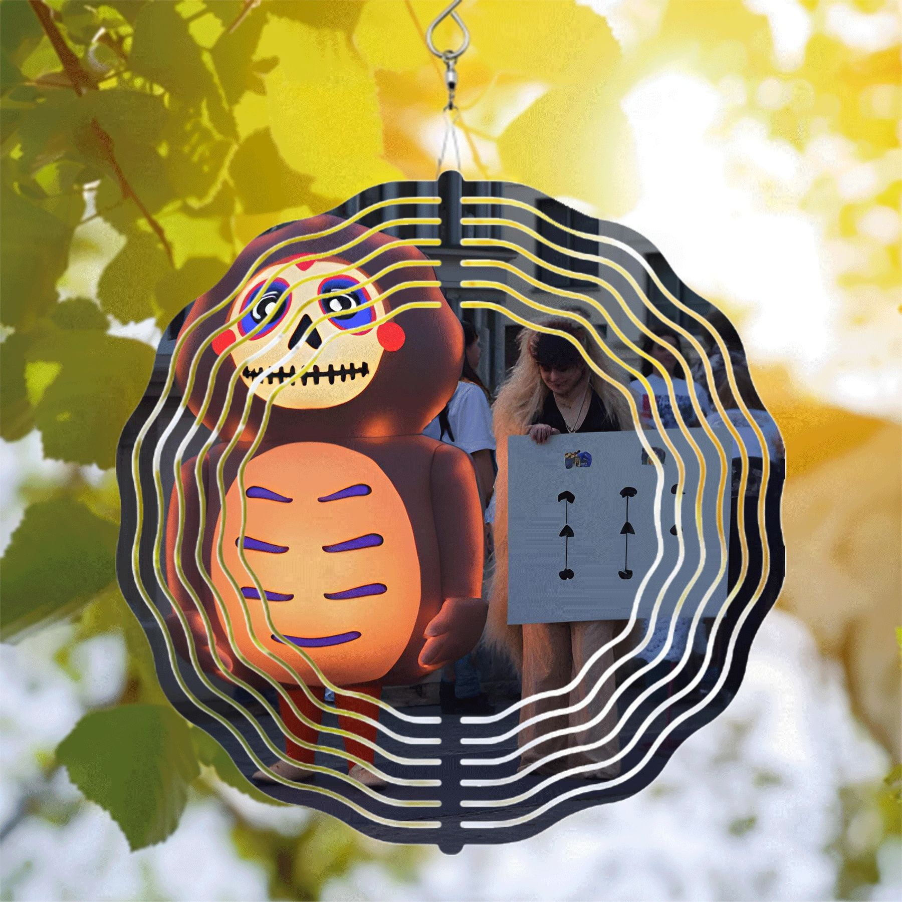 Metal Hanging Wind Spinners with Wave - Like Pattern Design - Unique ...