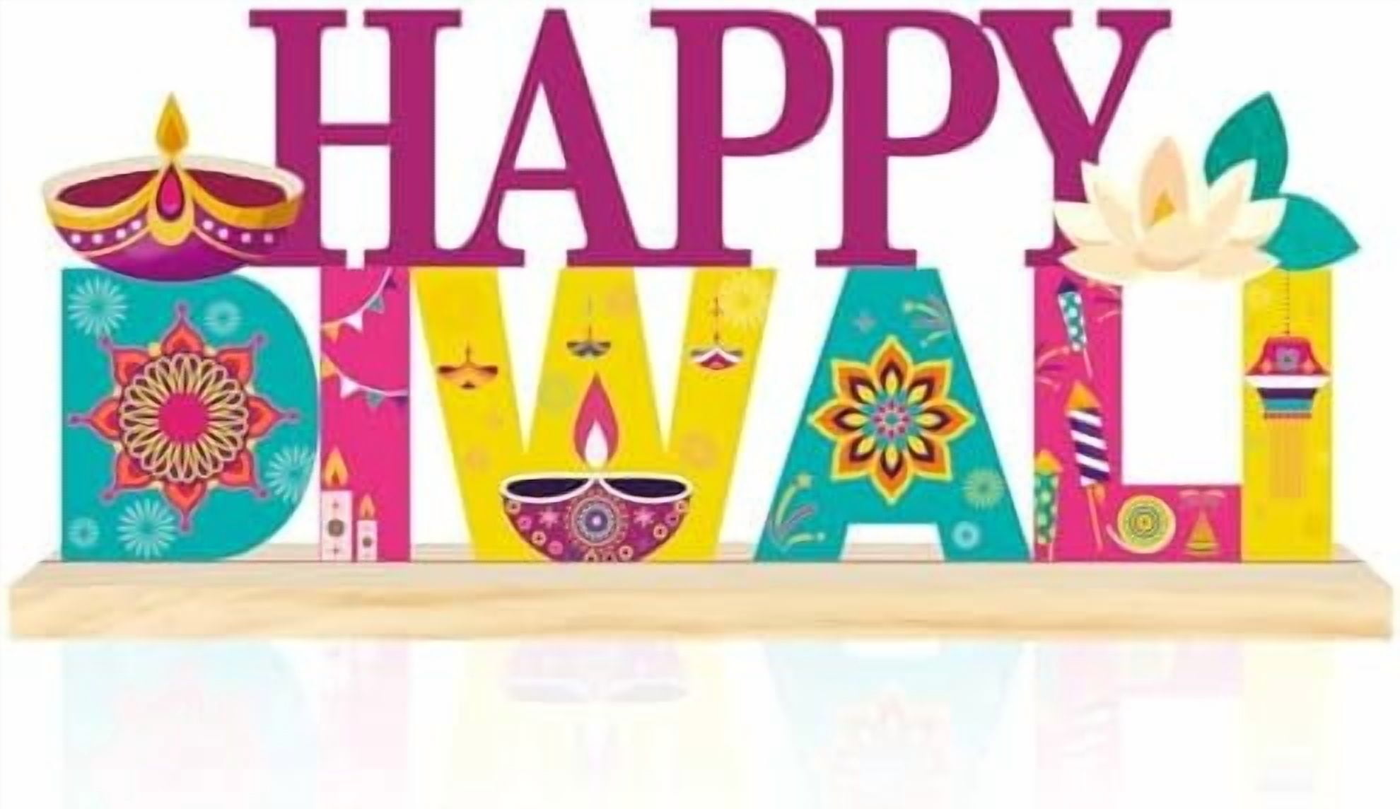 Metal Happy Diwali Sign, Indian Festival of Light Table Centerpieces ...