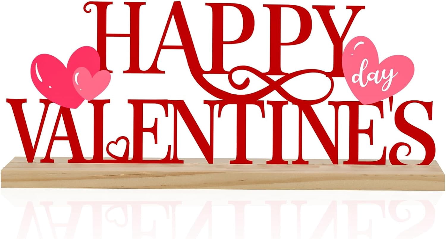 Metal Happy Valentine's Day Sign, Valentines Day Decorations for Home ...