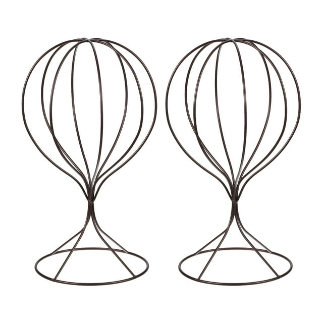 Metal Hat Display Stand 2 Pack Tabletop Wig Rack Modern Closet Holder ...