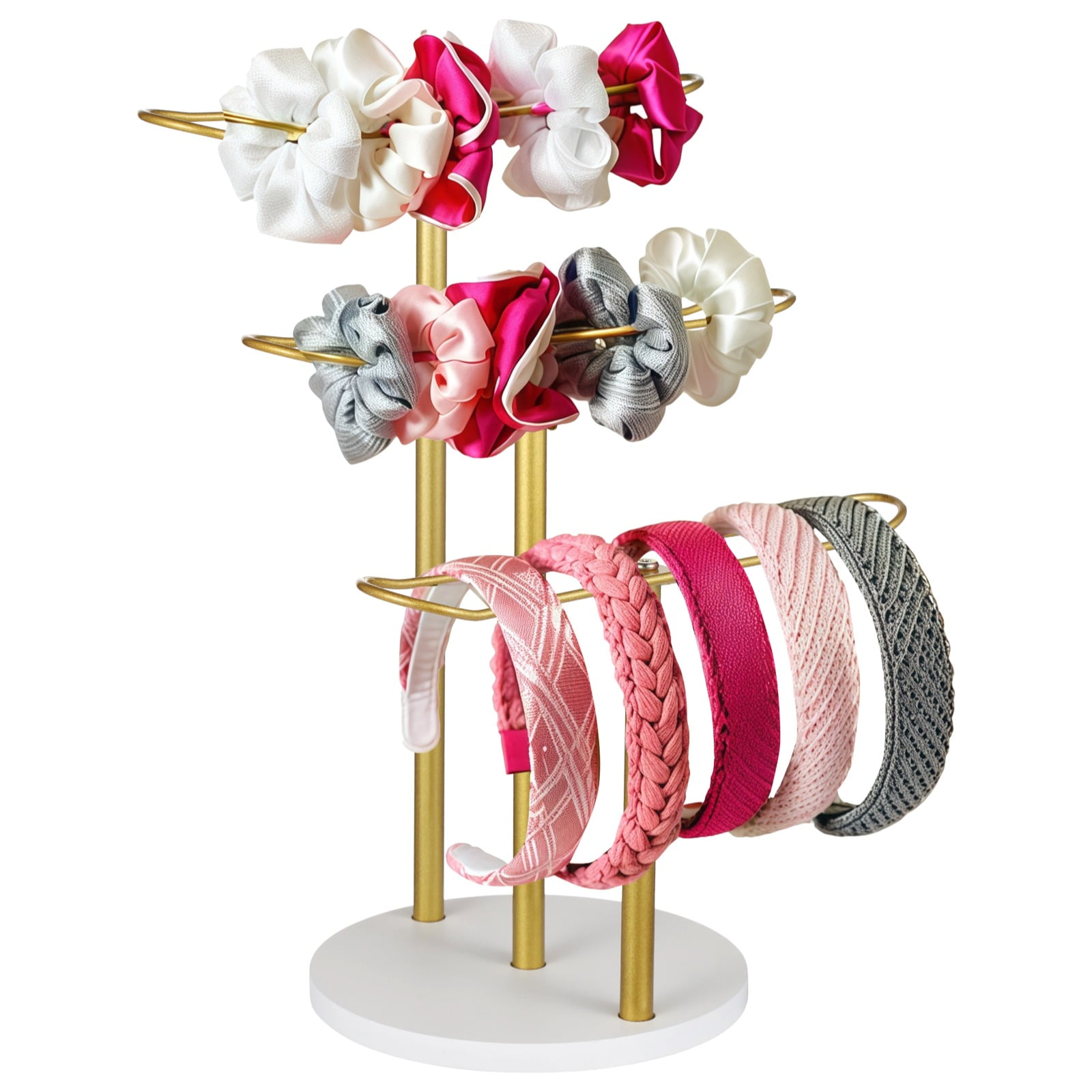 Metal Headband Holder Organizer, 3-Tier Hair Accessories Rack for ...